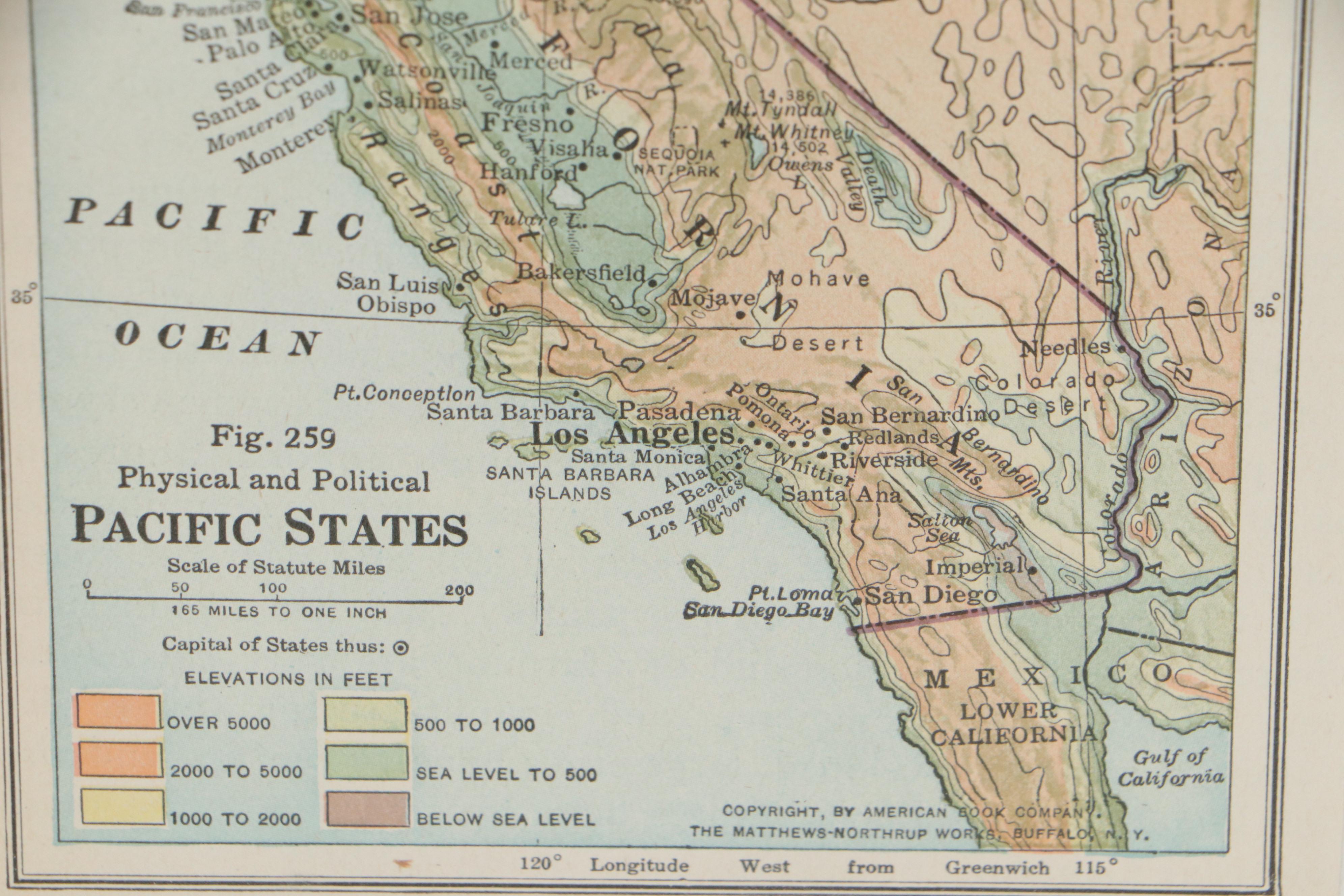 Matthews-Northrup Map of the Pacific States, Early 20th Century | EBTH