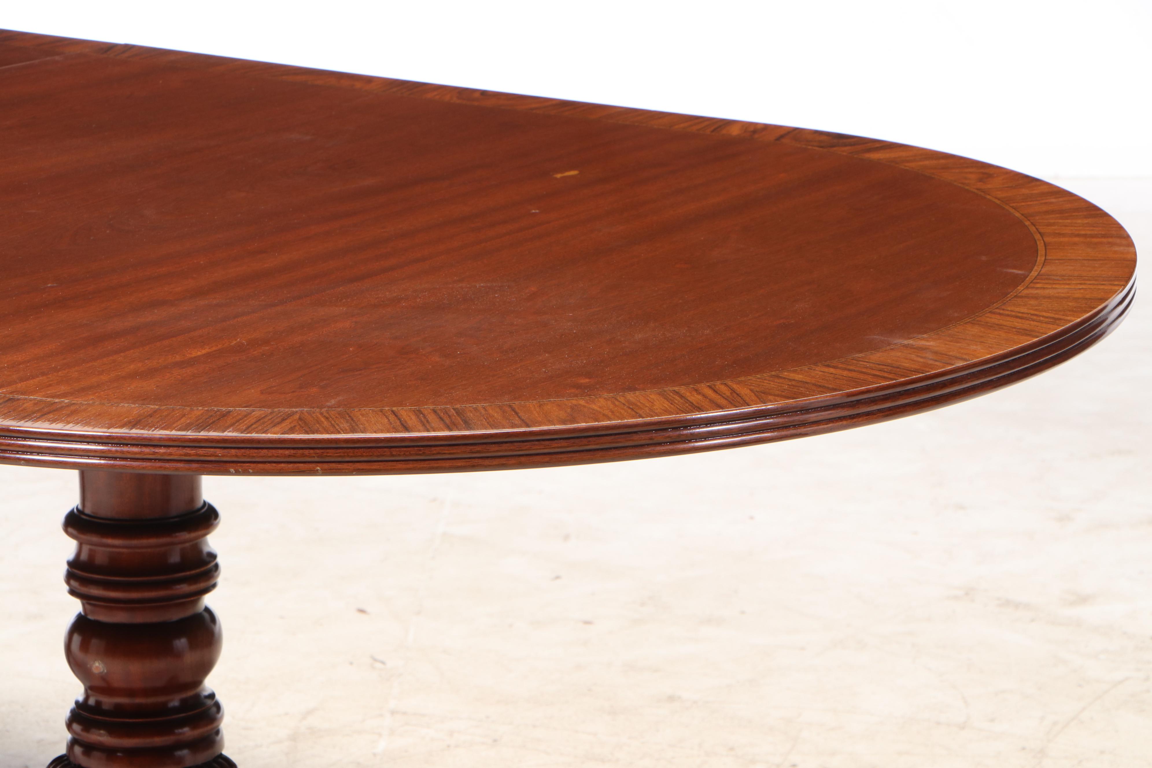 Baker "Stately Homes Collection" Banded Mahogany Dining Table | EBTH