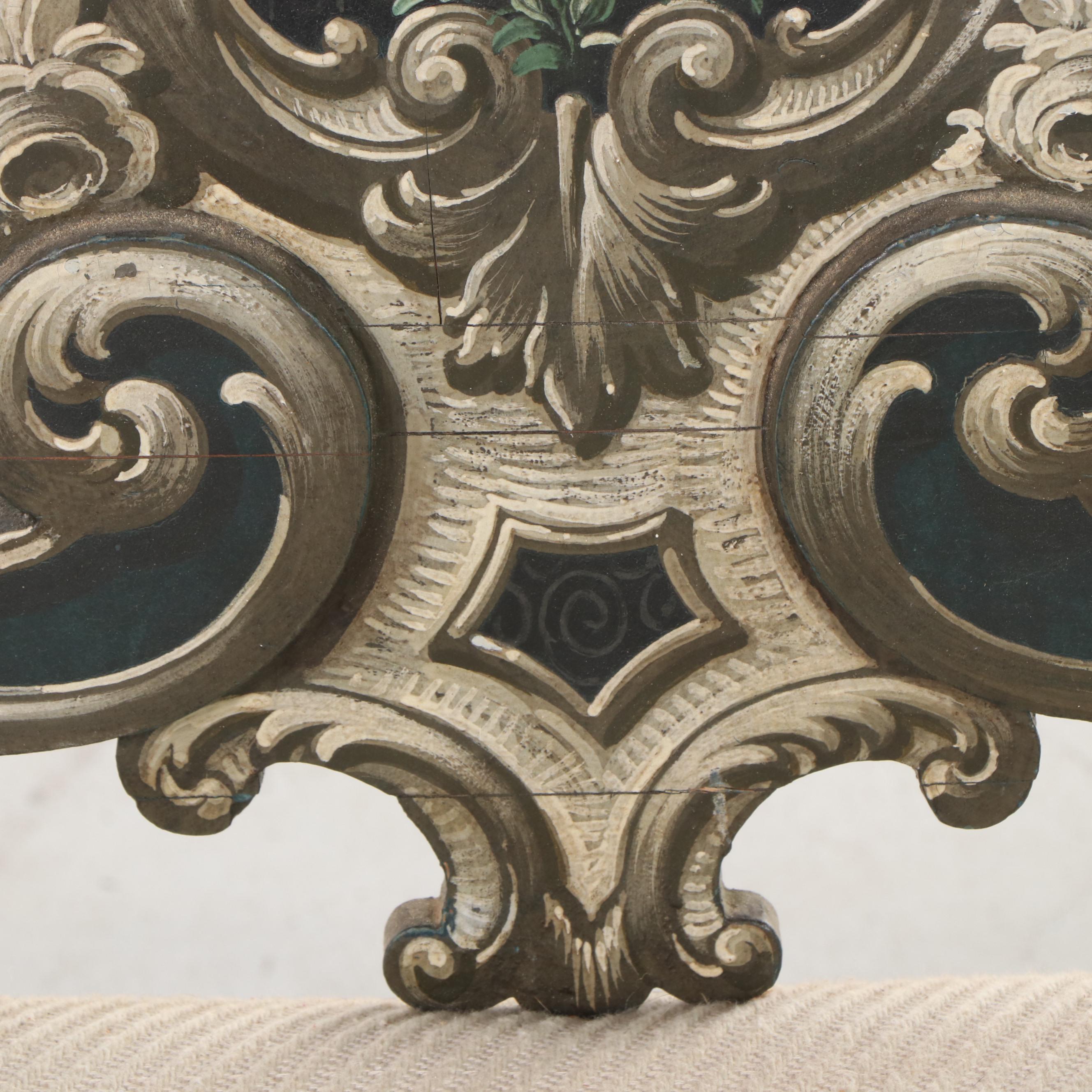 Pair of Central European Rococo Paint-Decorated Side Chairs | EBTH