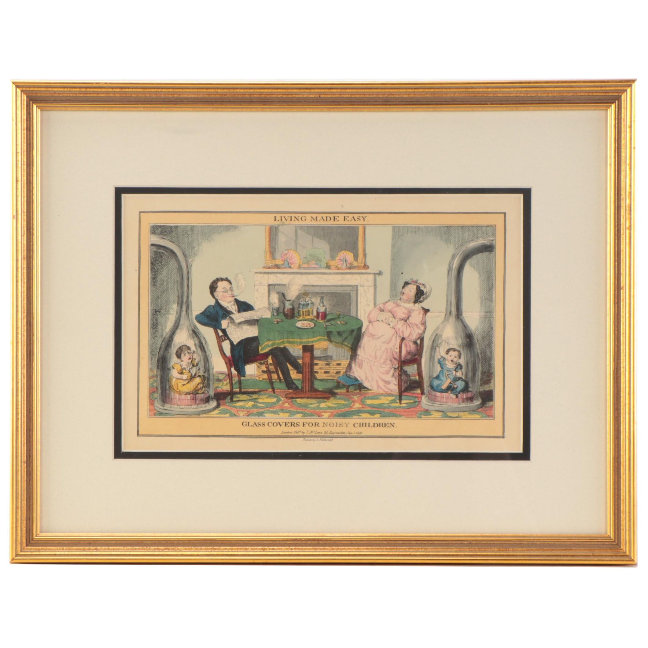 Hand-Colored Lithograph After Robert Seymour of Living Made Easy | EBTH