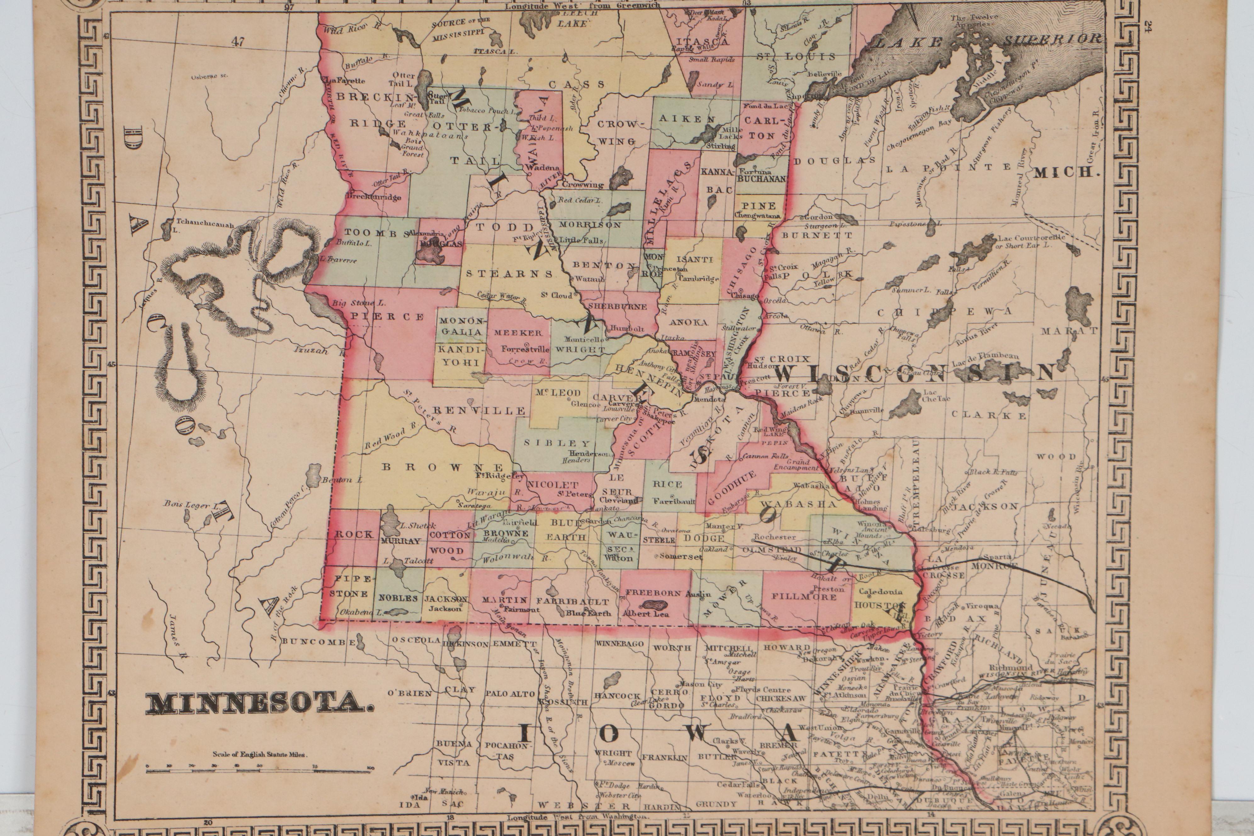 Johnson & Ward Engraved Map of Texas, 1862, And More | EBTH