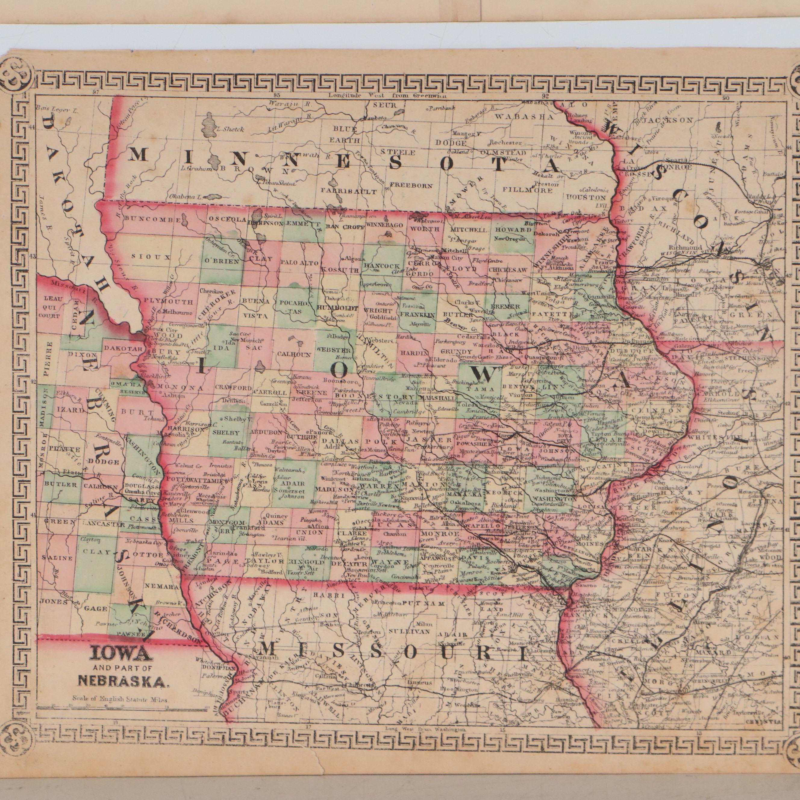 Johnson & Ward Engraved Map of Texas, 1862, And More | EBTH