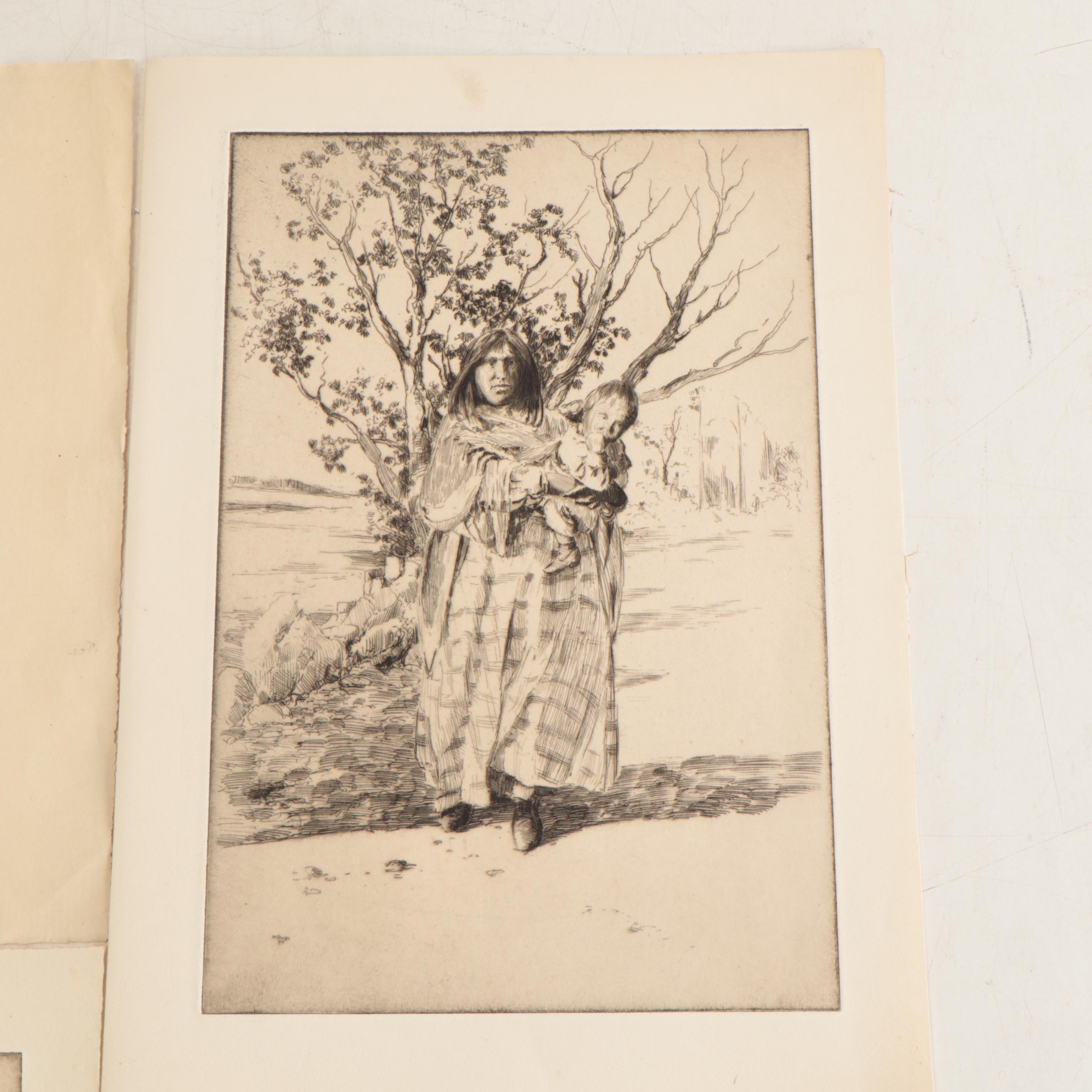 Lee Sturges Etching Including "A Hopi Madonna," Circa 1920 | EBTH
