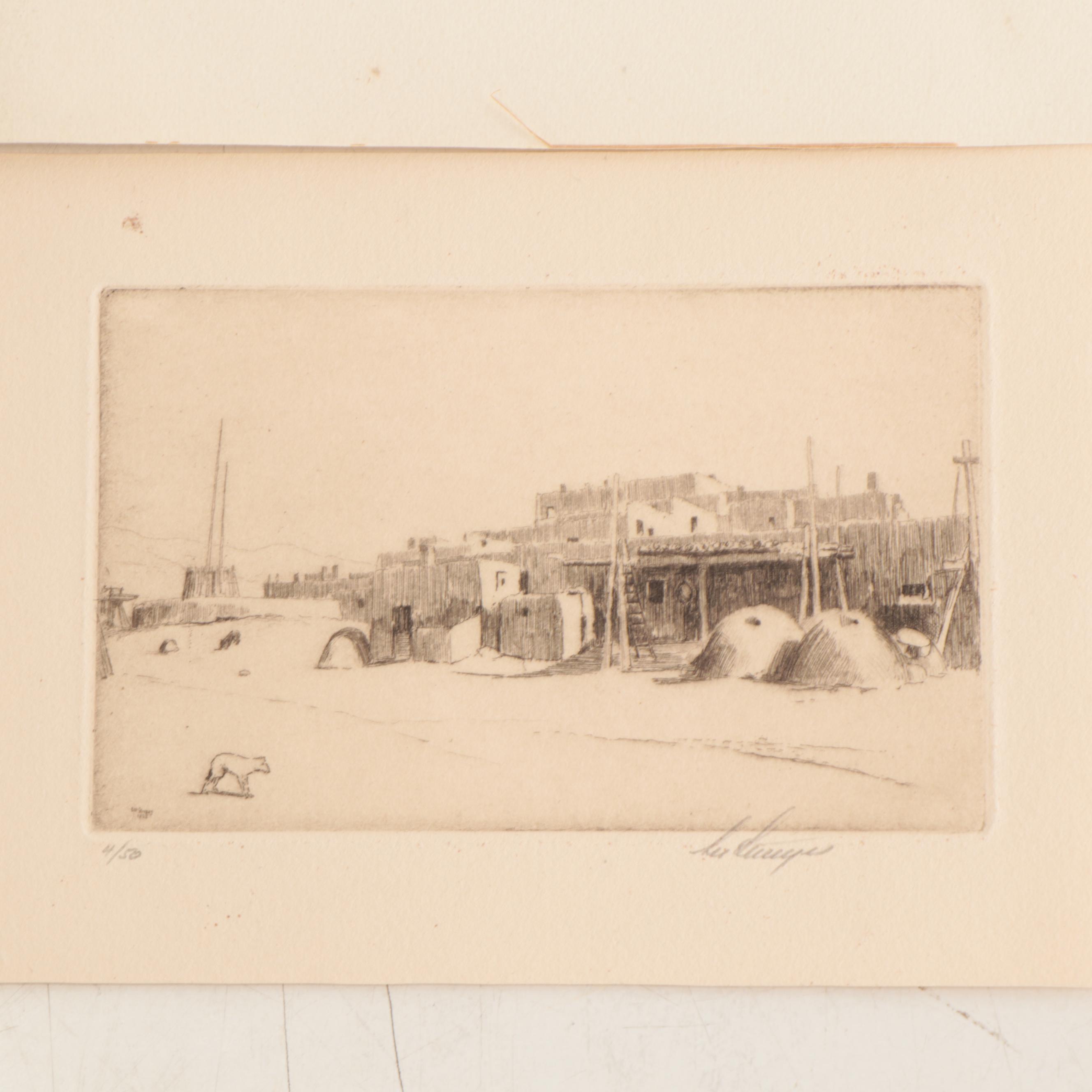 Lee Sturges Etching Including "A Hopi Madonna," Circa 1920 | EBTH