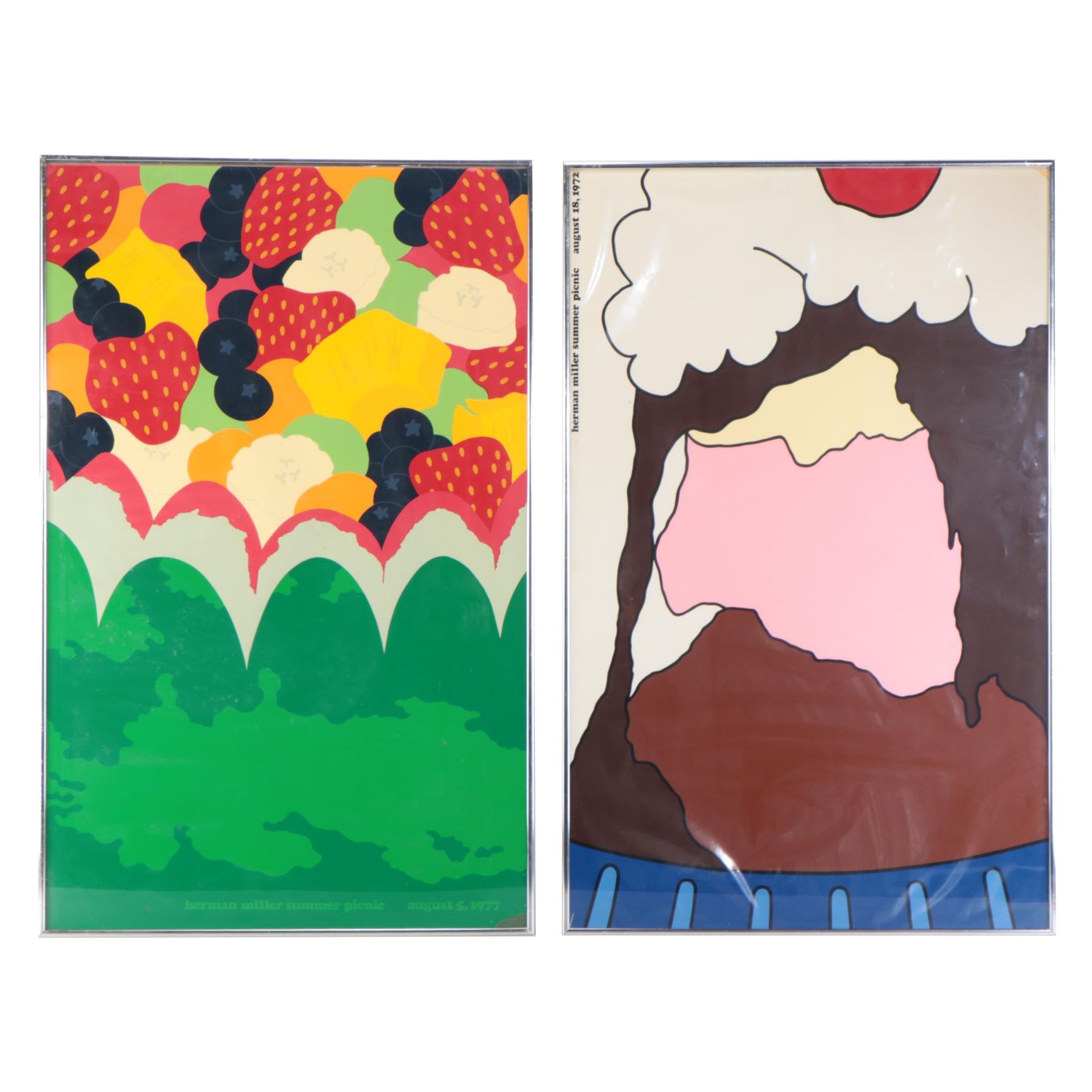 Serigraphs After Steve Frykholm "Herman Miller Summer Picnic," Circa ...