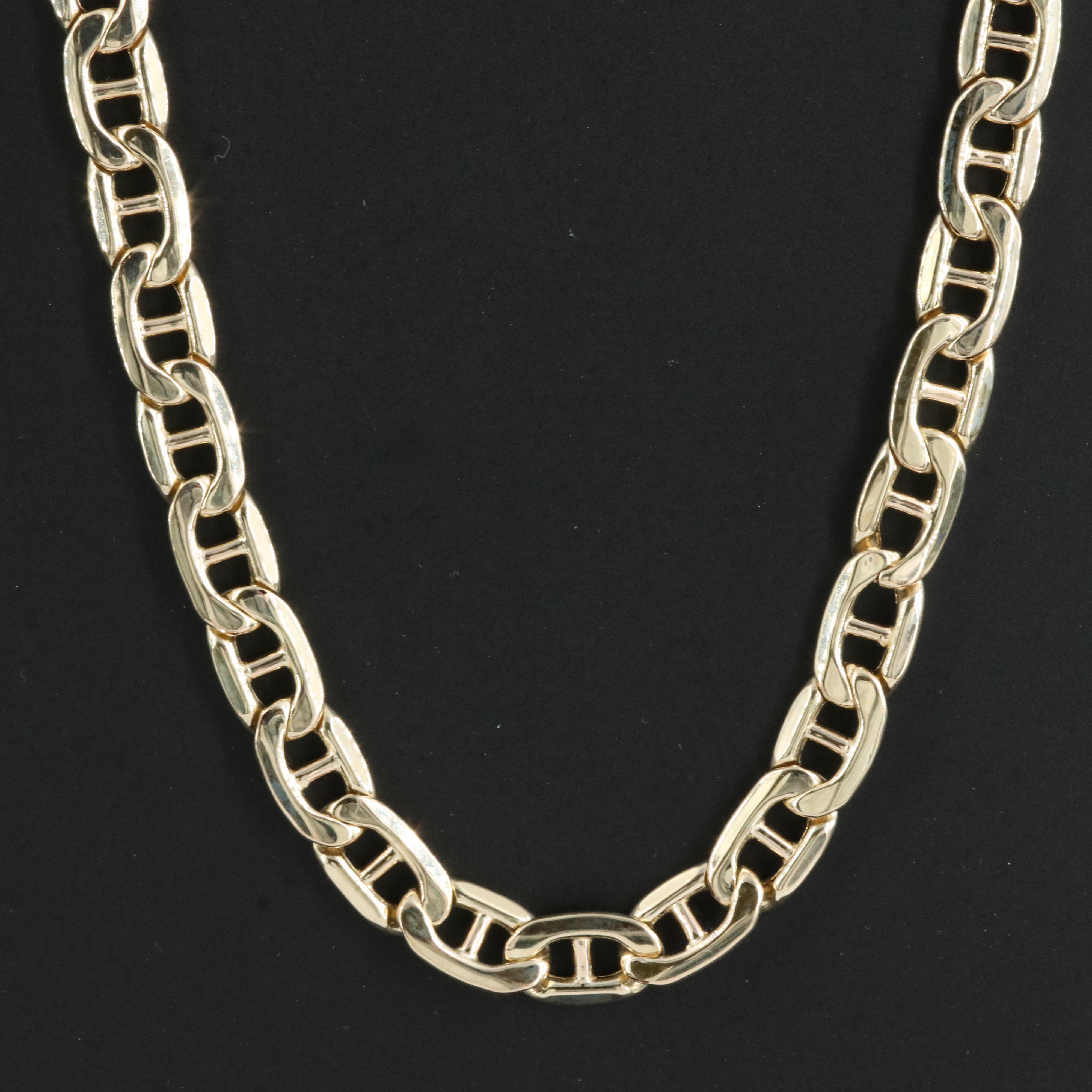 Italian 14K Mariner Chain Necklace | EBTH