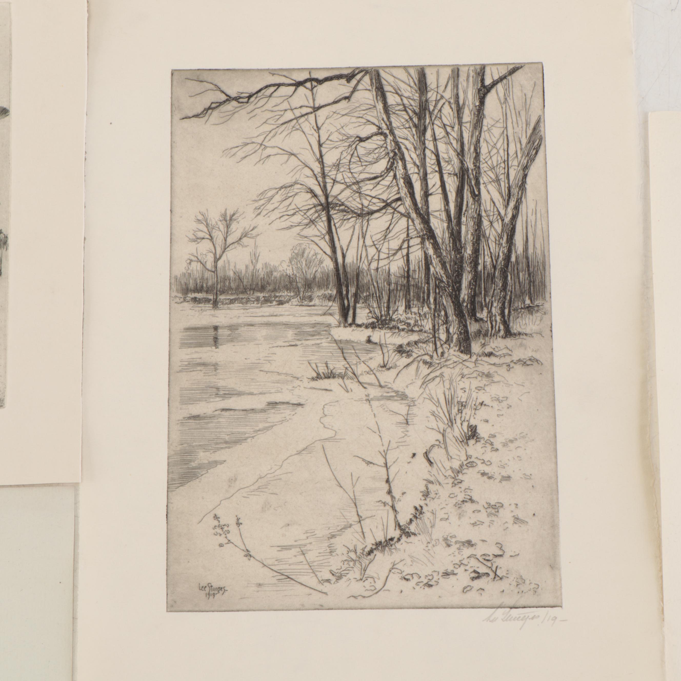Lee Sturges Landscape Etchings, Circa 1925 | EBTH