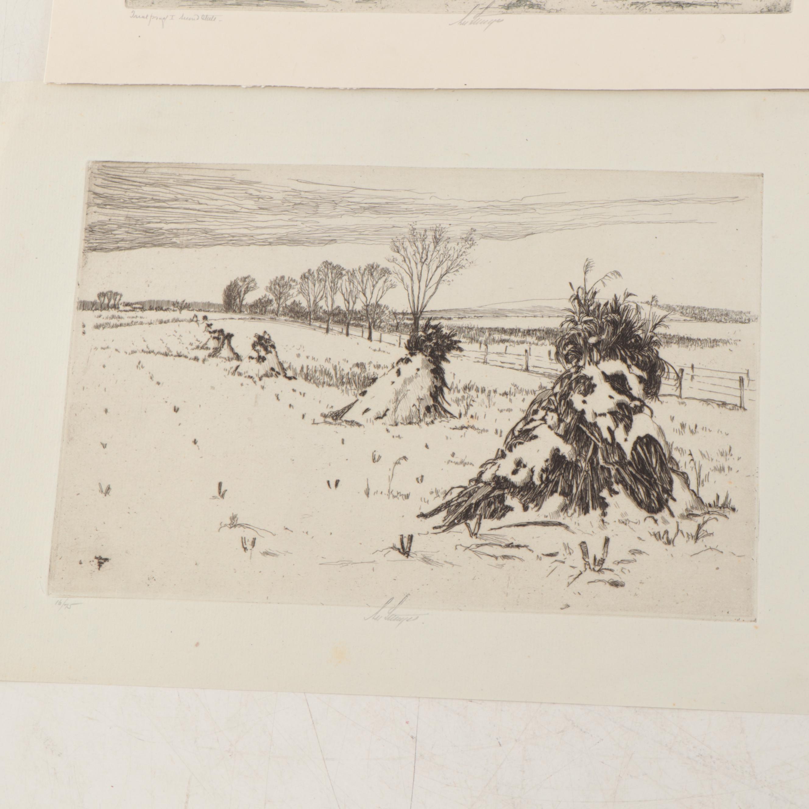 Lee Sturges Landscape Etchings, Circa 1925 | EBTH