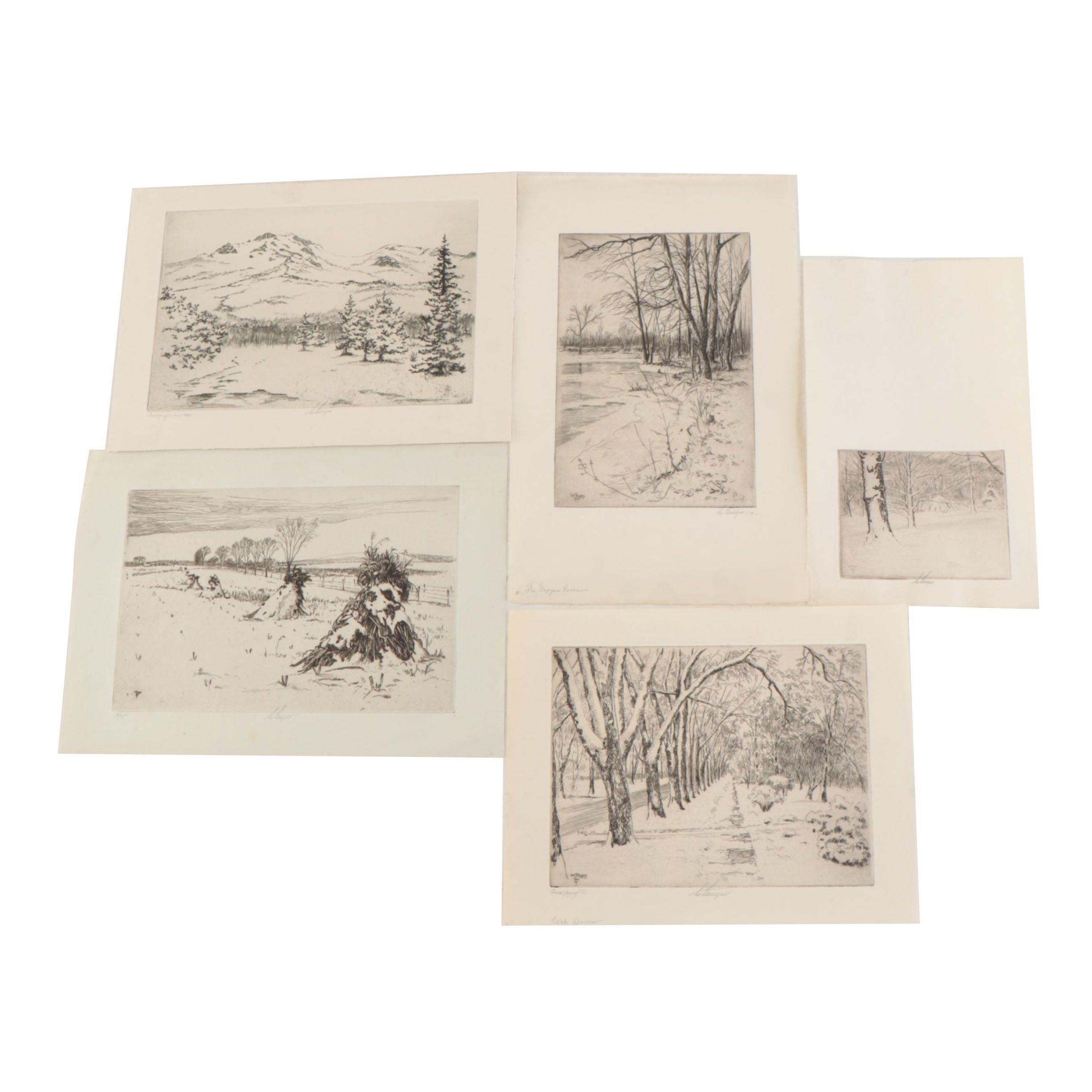 Lee Sturges Landscape Etchings, Circa 1925 | EBTH