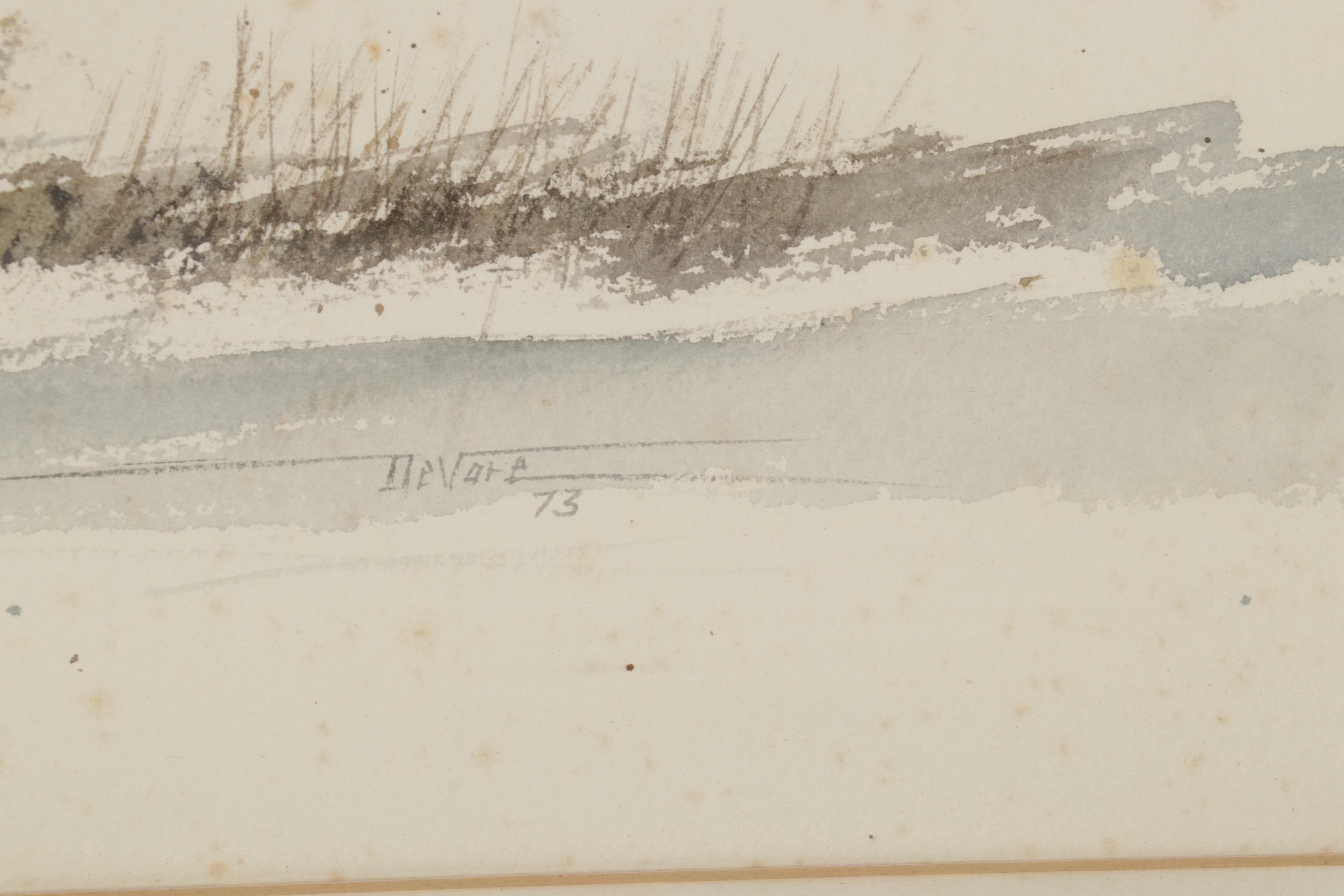 James DeVore Watercolor Painting of Farmhouse in Winter, 1973 | EBTH