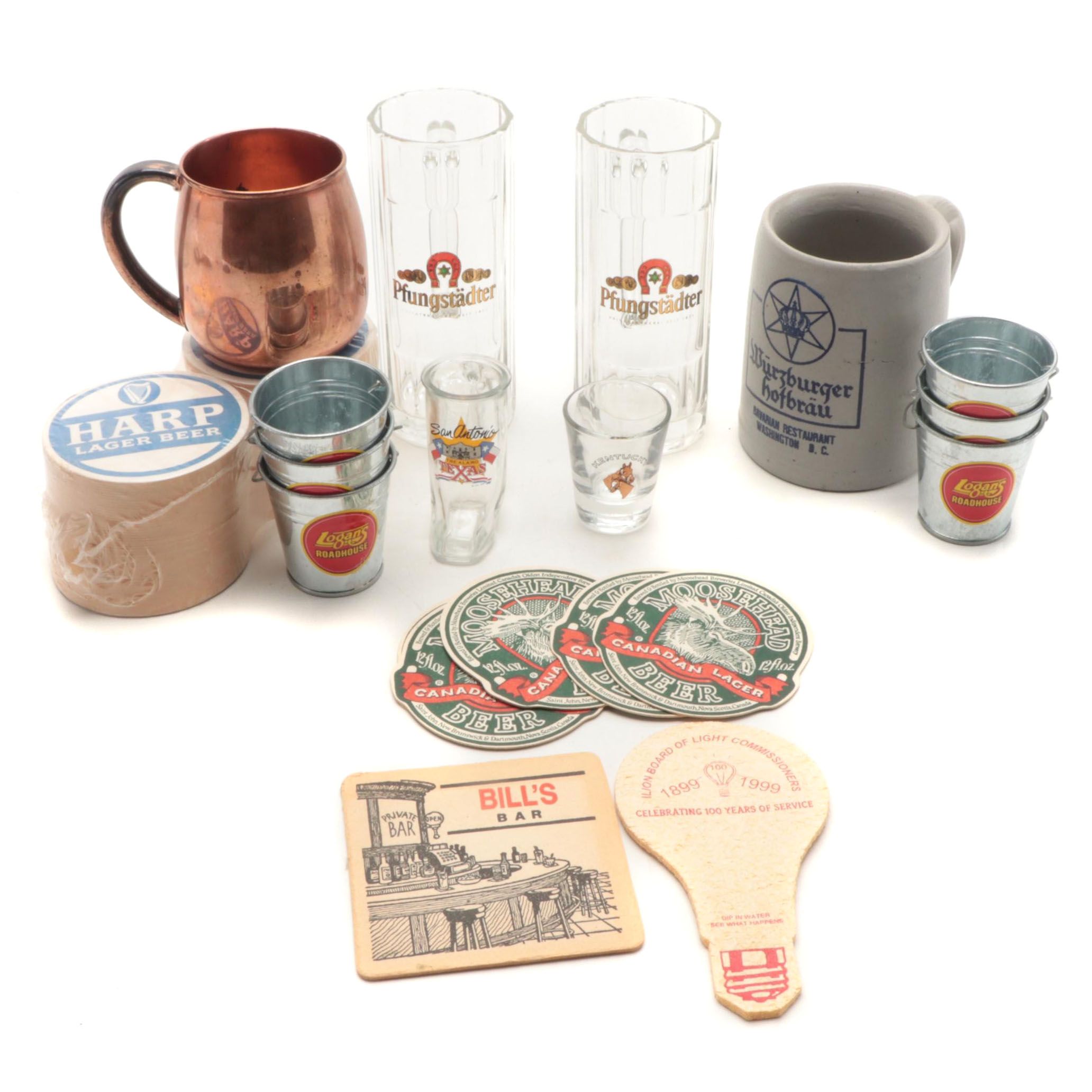 Copper, Stoneware and Other Advertising and Souvenir Barware ...
