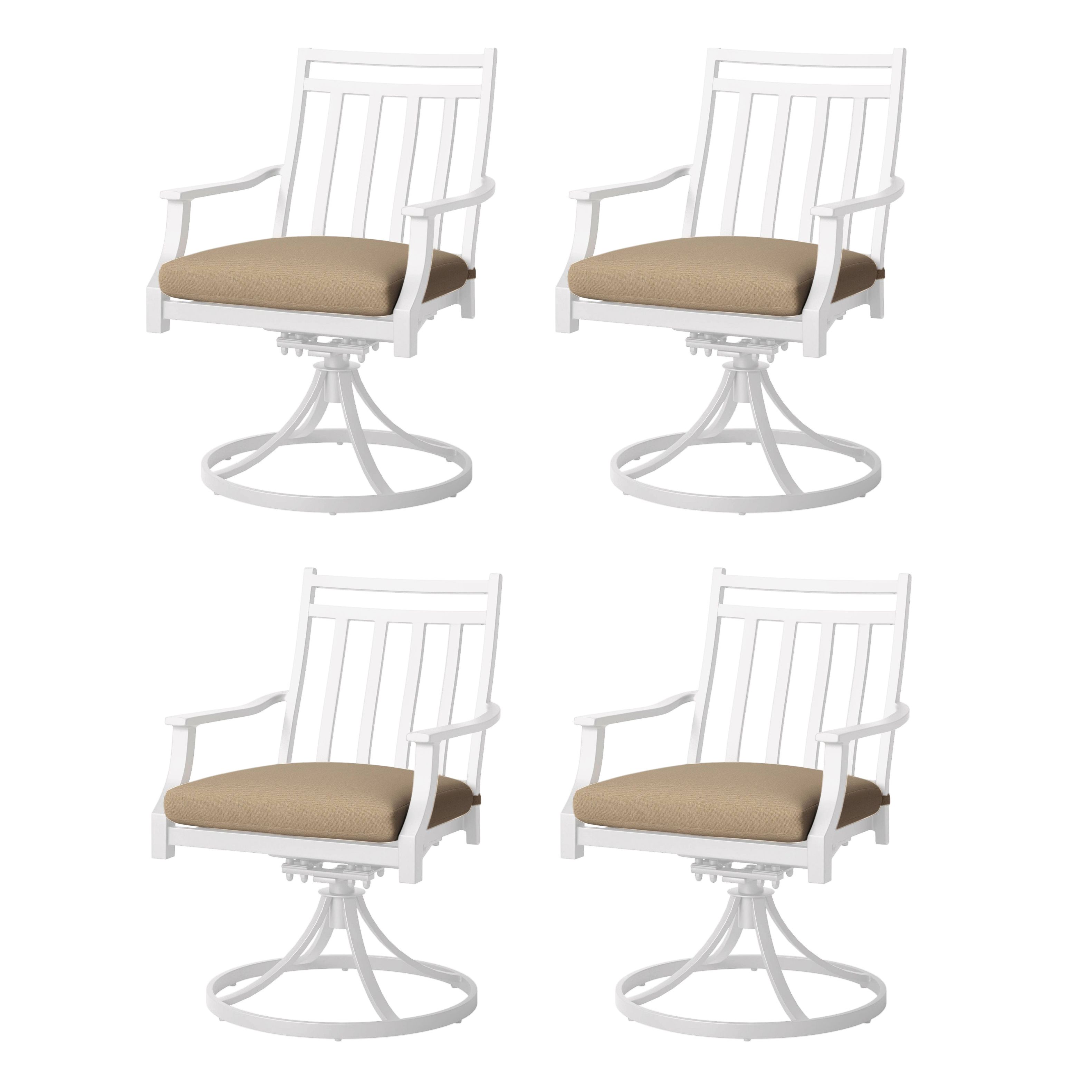 Four Threshold Fairmont Swivel Rocking Patio Dining Chairs | EBTH
