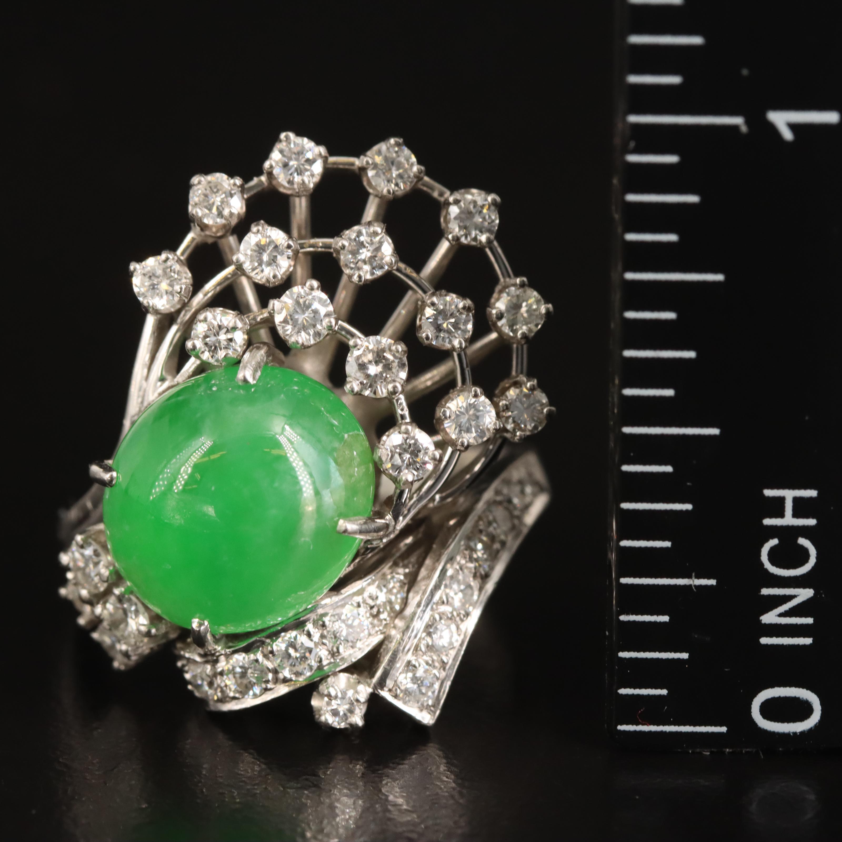 Platinum Jadeite and Diamond Ring | Everything But The House