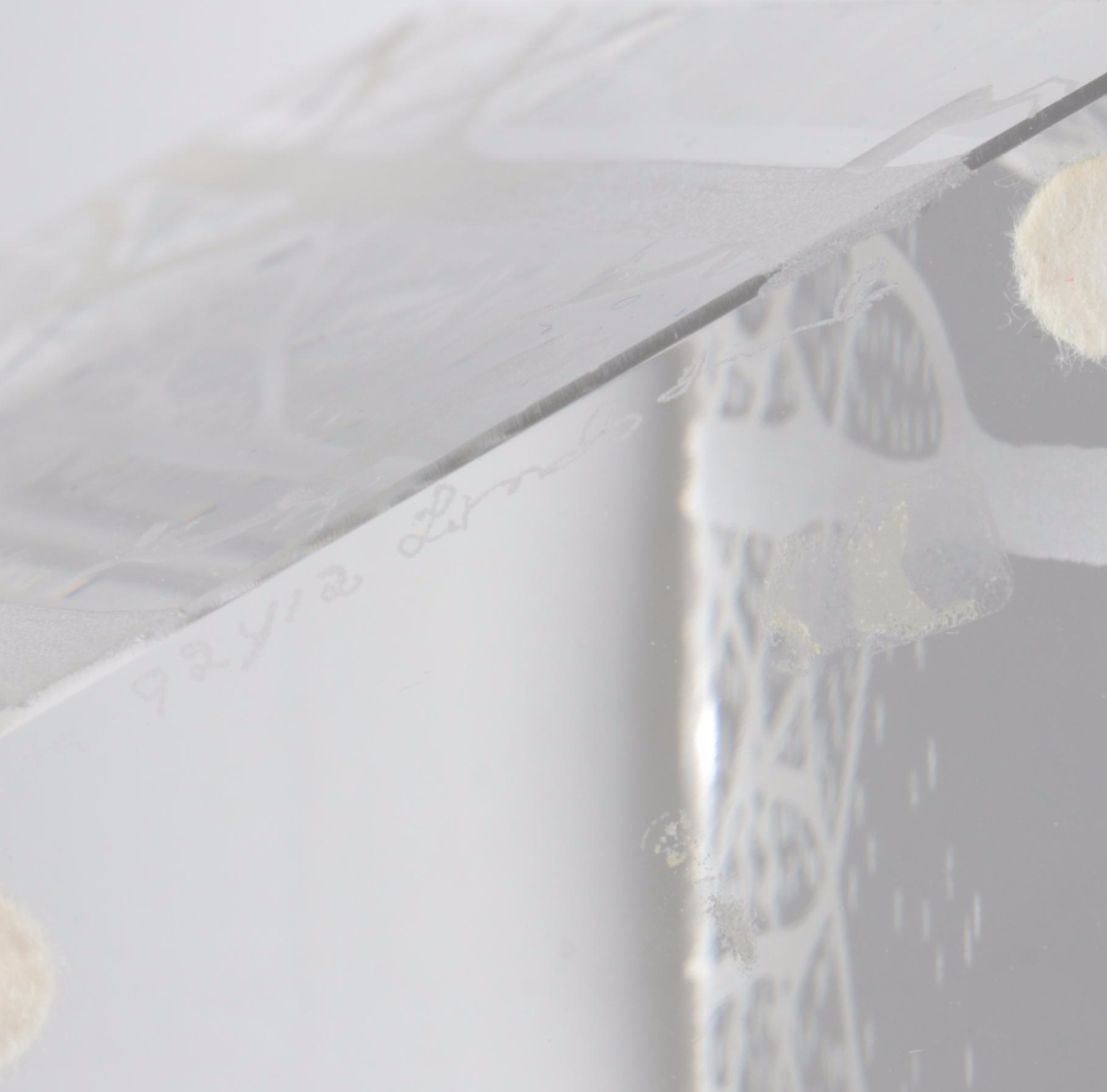 Vicke Lindstrand for Kosta Engraved Optic Art Glass Sculptures, Mid ...