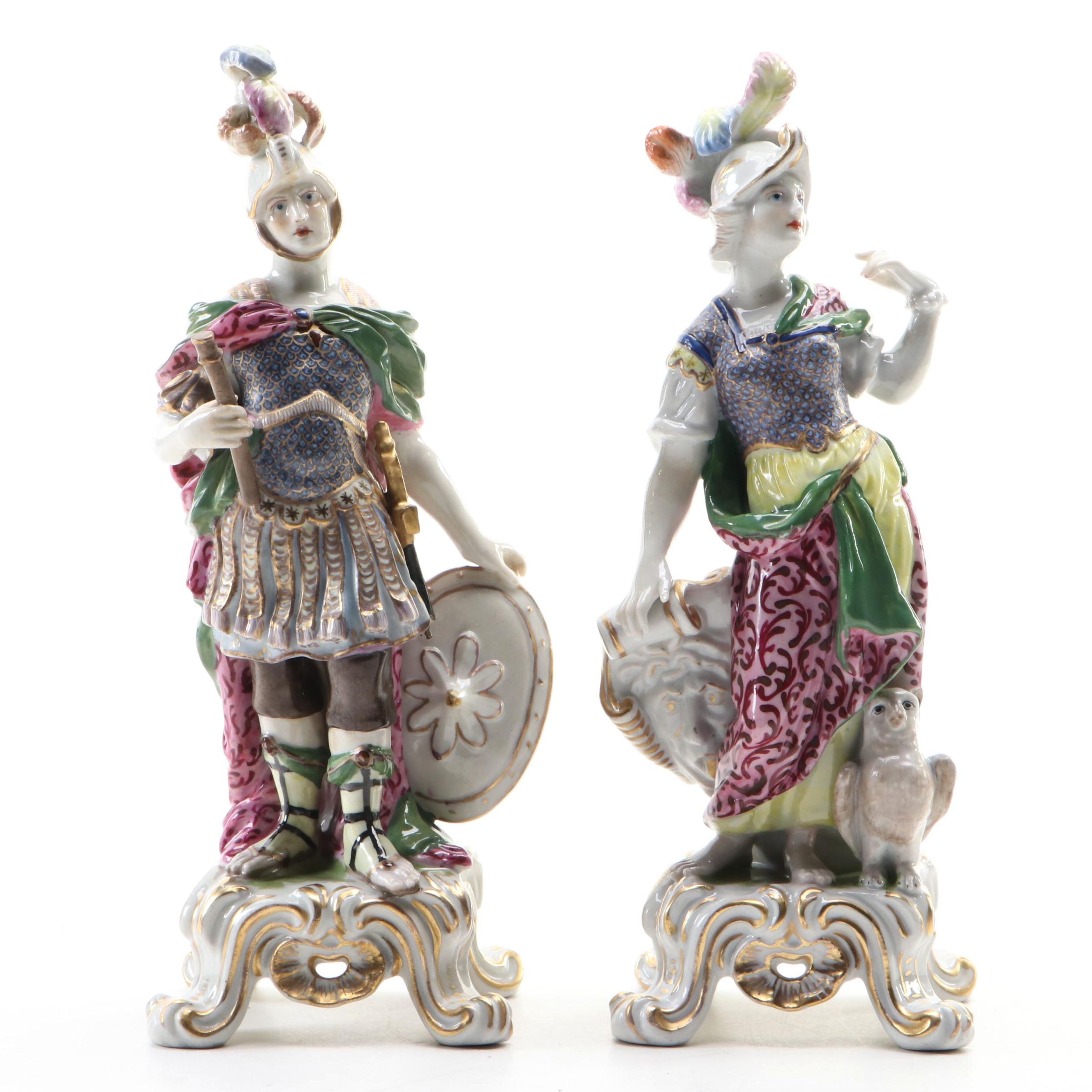 Samson Chelsea Porcelain Mars and Minerva Allegorical Figurines, 19th C ...