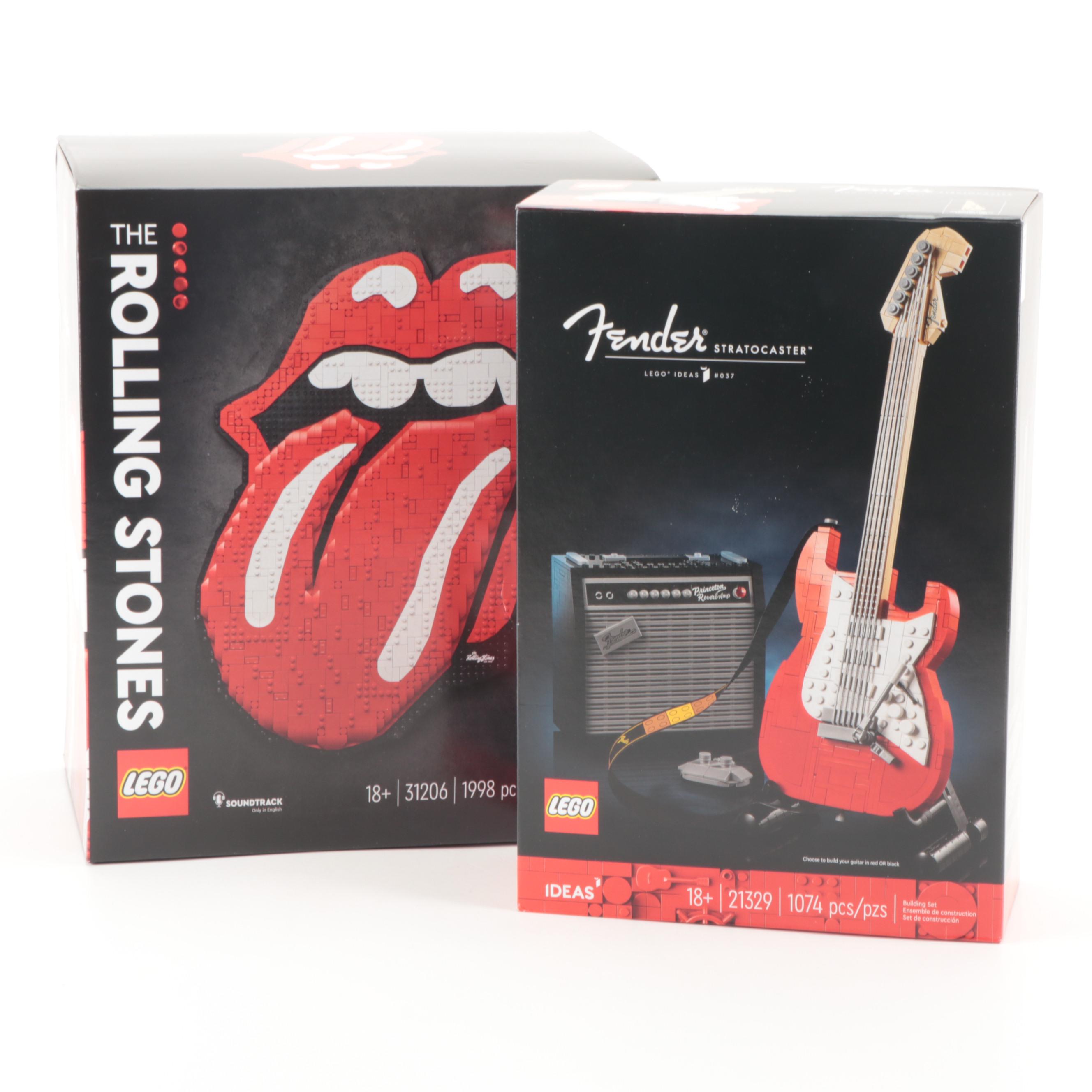 LEGO IDEAS Fender Stratocaster and Amp With Rollings Stones Kiss ...