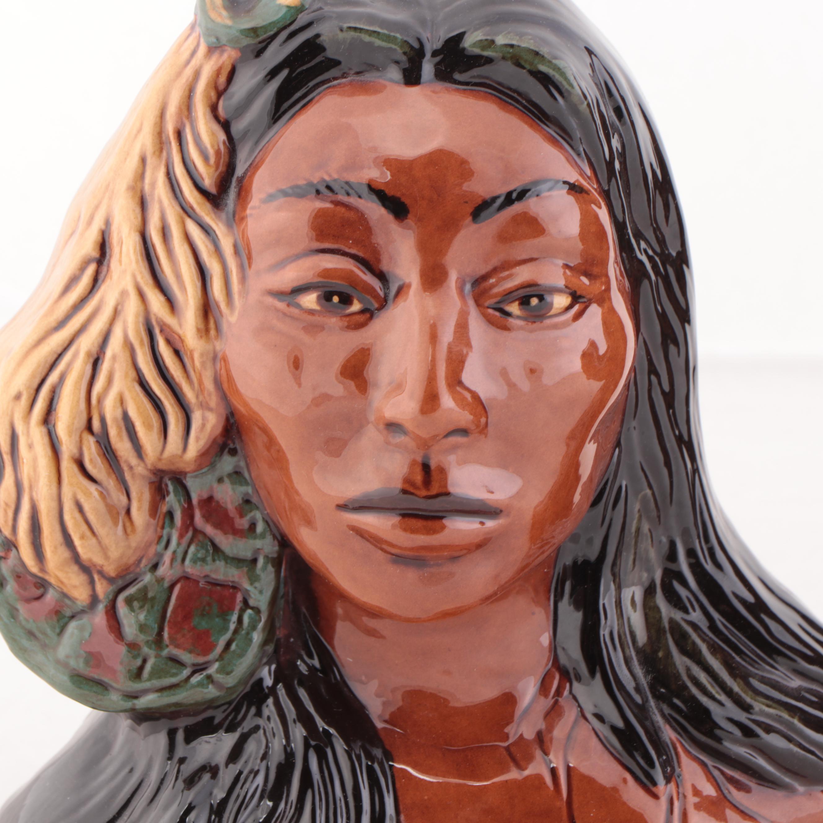 F. A. Moore for Adrian Art Pottery Ceramic Portrait Figurines | EBTH