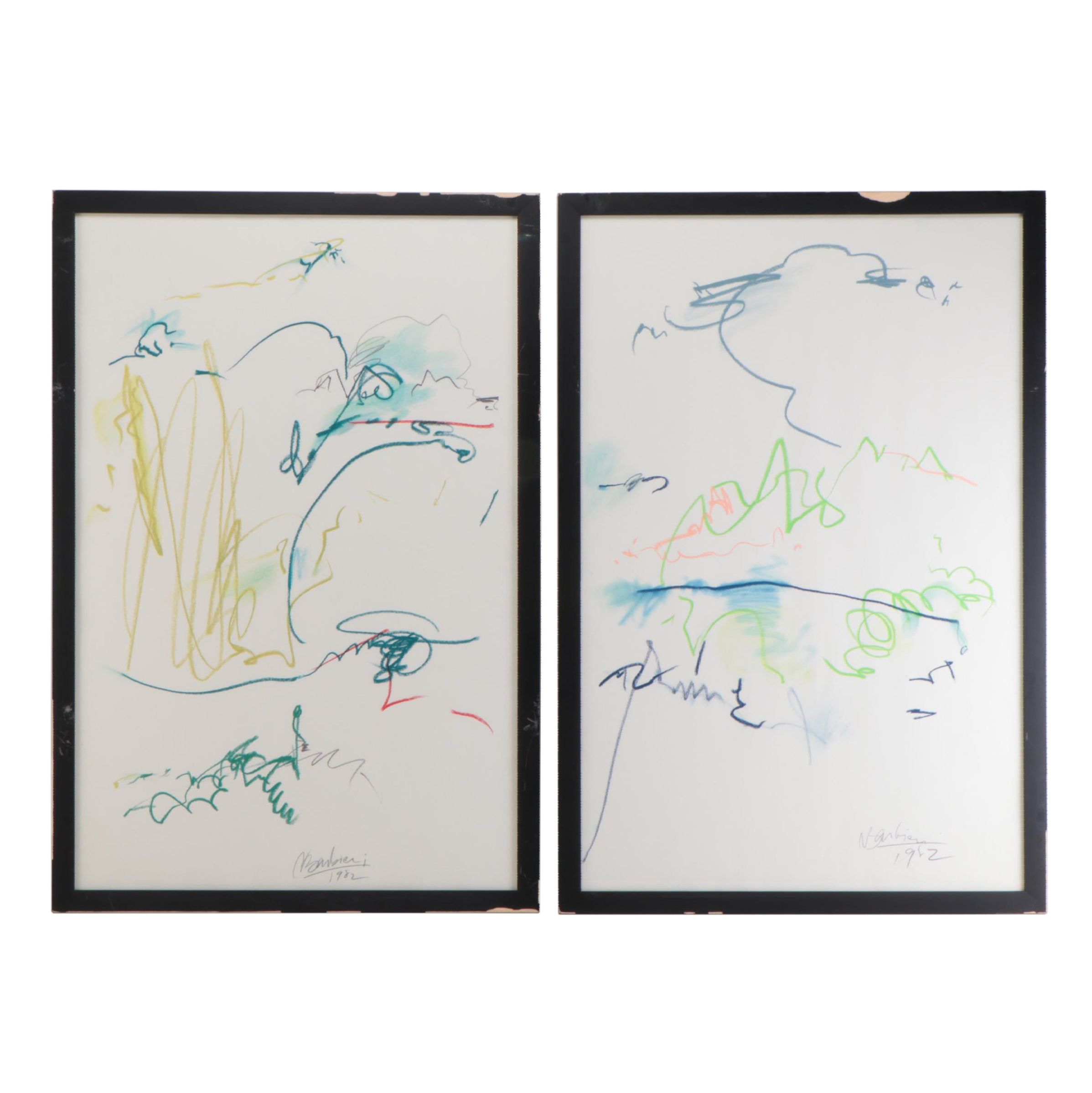 Nicholas Barbieri Abstract Pastel Drawings, 1982 | EBTH