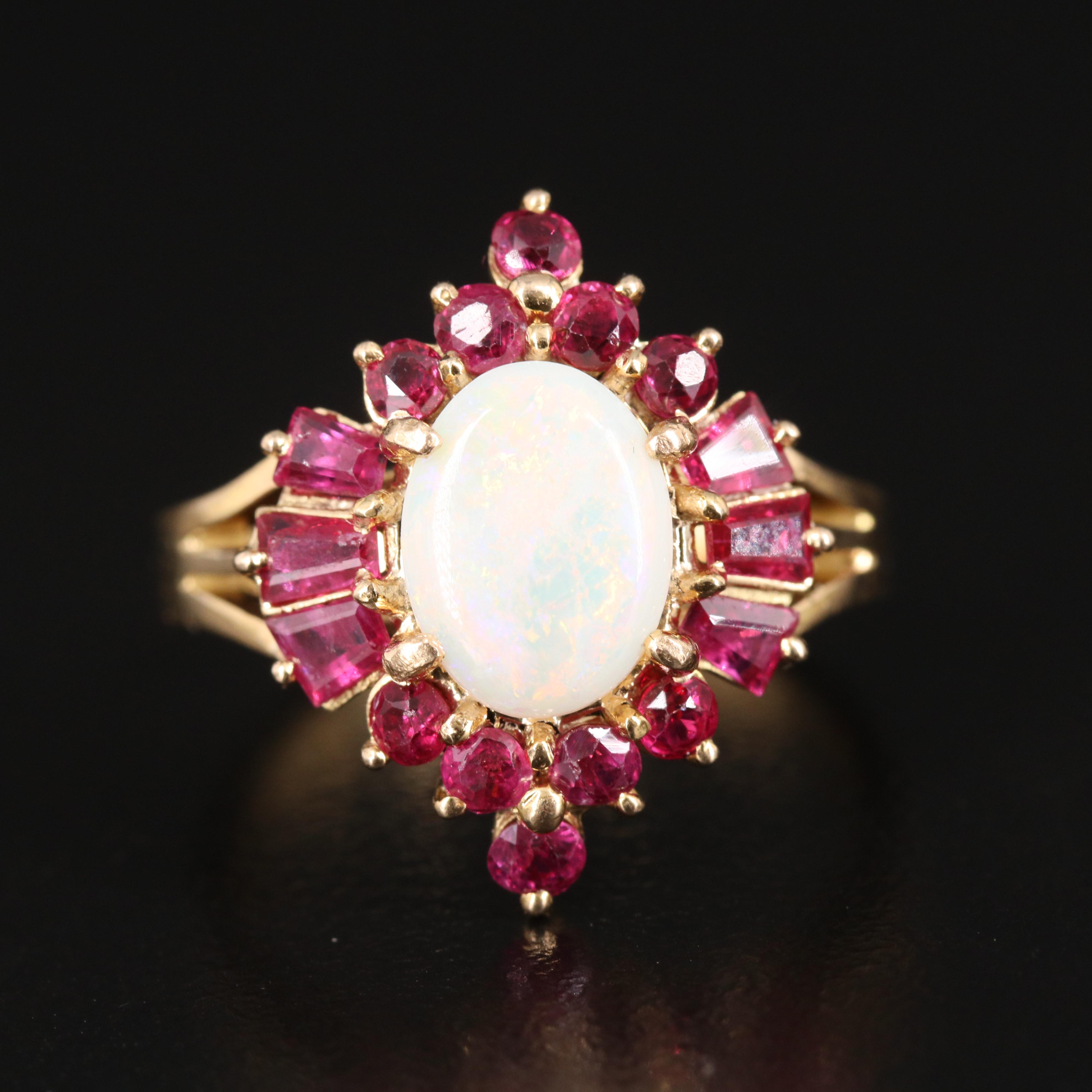 14K Opal and Ruby Ring | EBTH