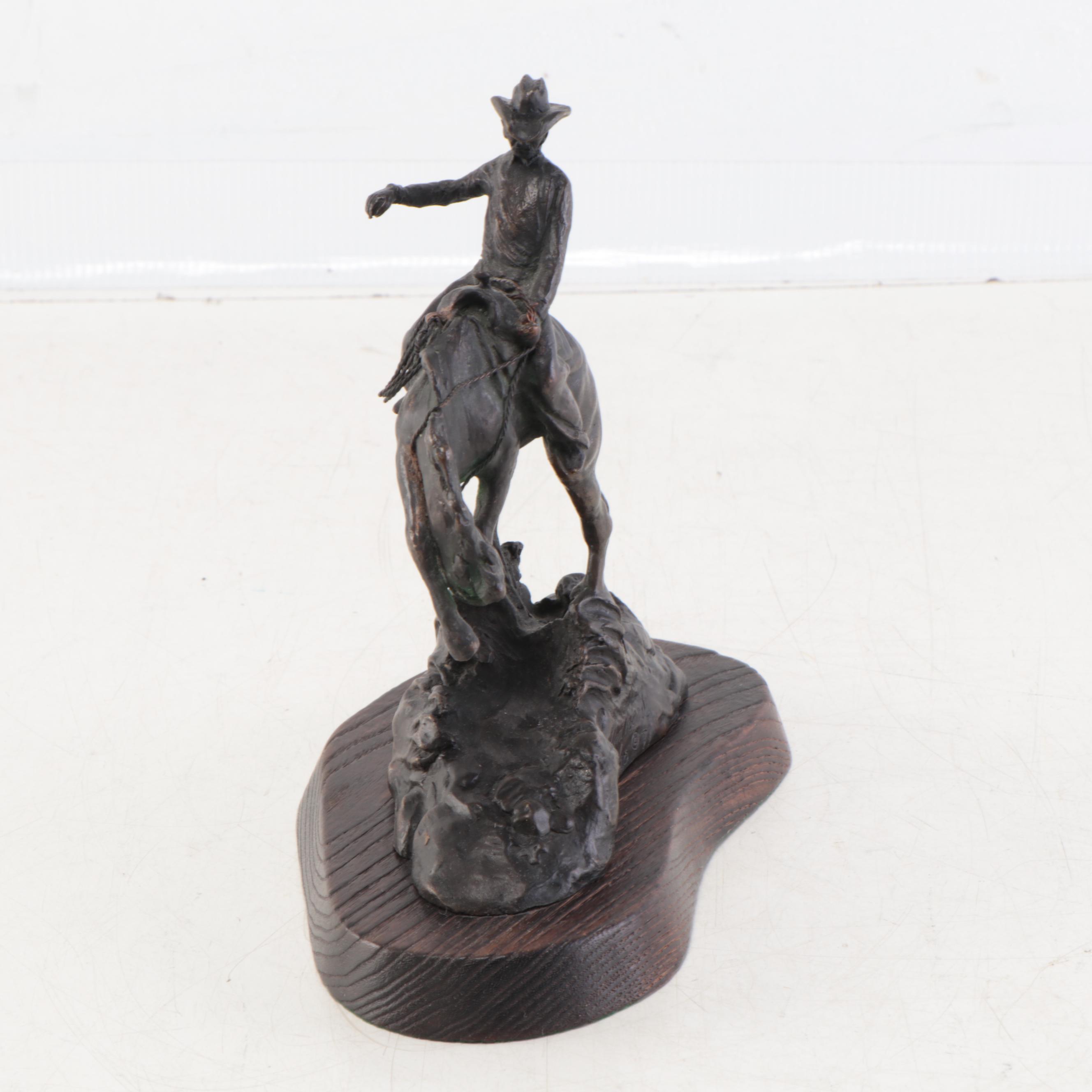 Jim Ward Bronze Sculpture of Cowboy on Bucking Bronco, 1971 | EBTH