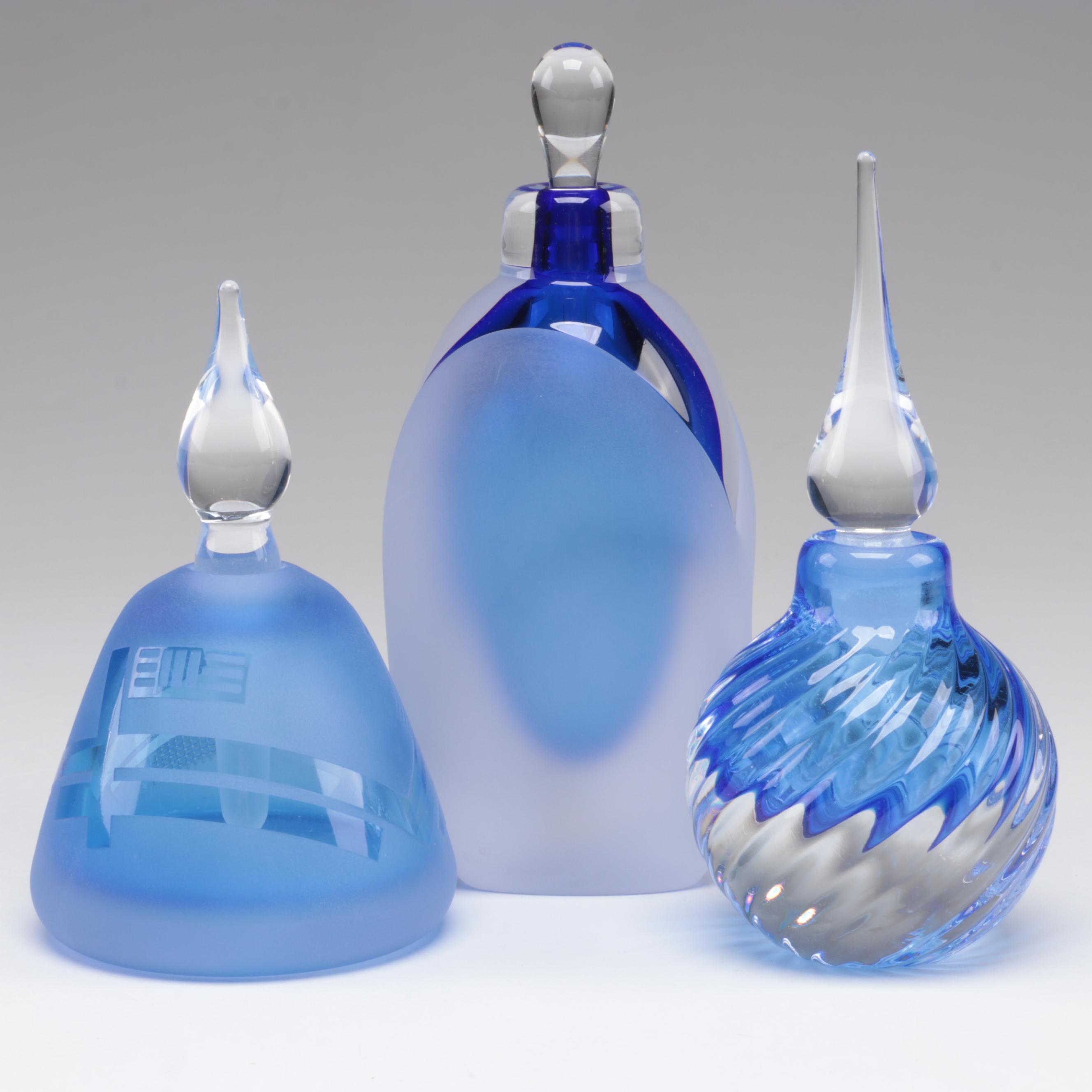 Jim and Connie Grant, Jerry Vandermark and Other Blue Art Glass Perfume ...