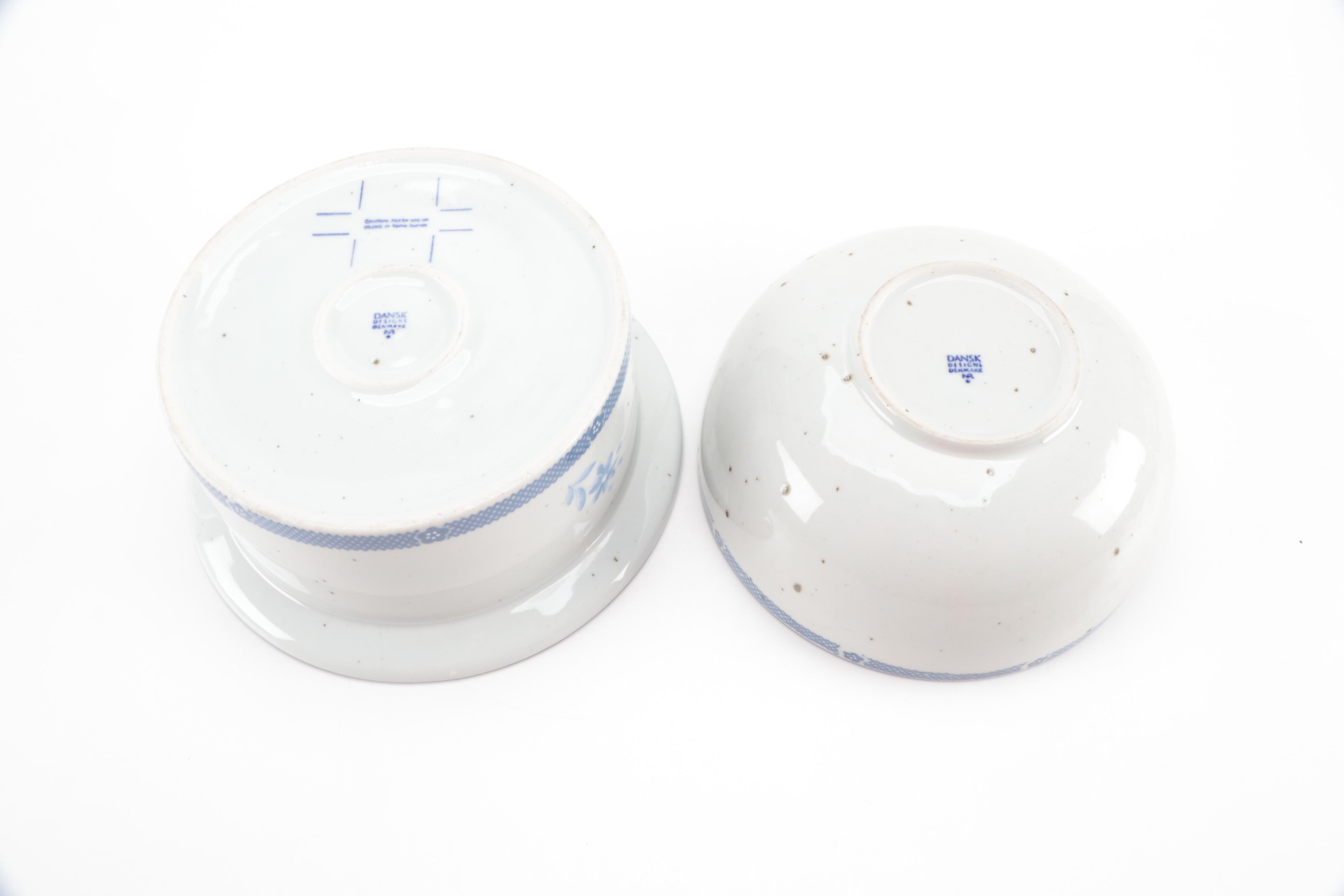 Dansk Blue Flower Basket Stoneware Dinnerware, 1970s | EBTH