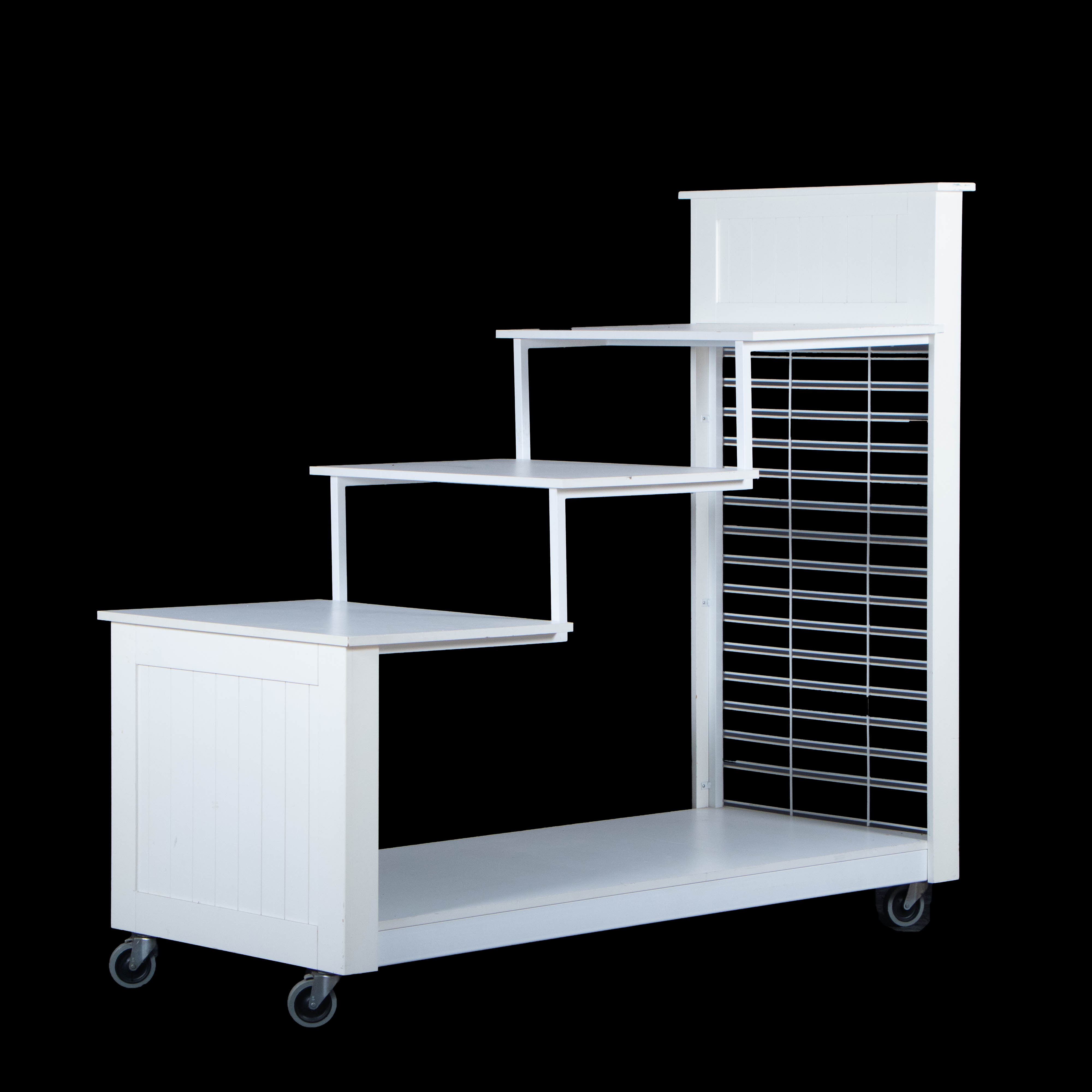 Mobile Step Shelf Display in White Finish | EBTH