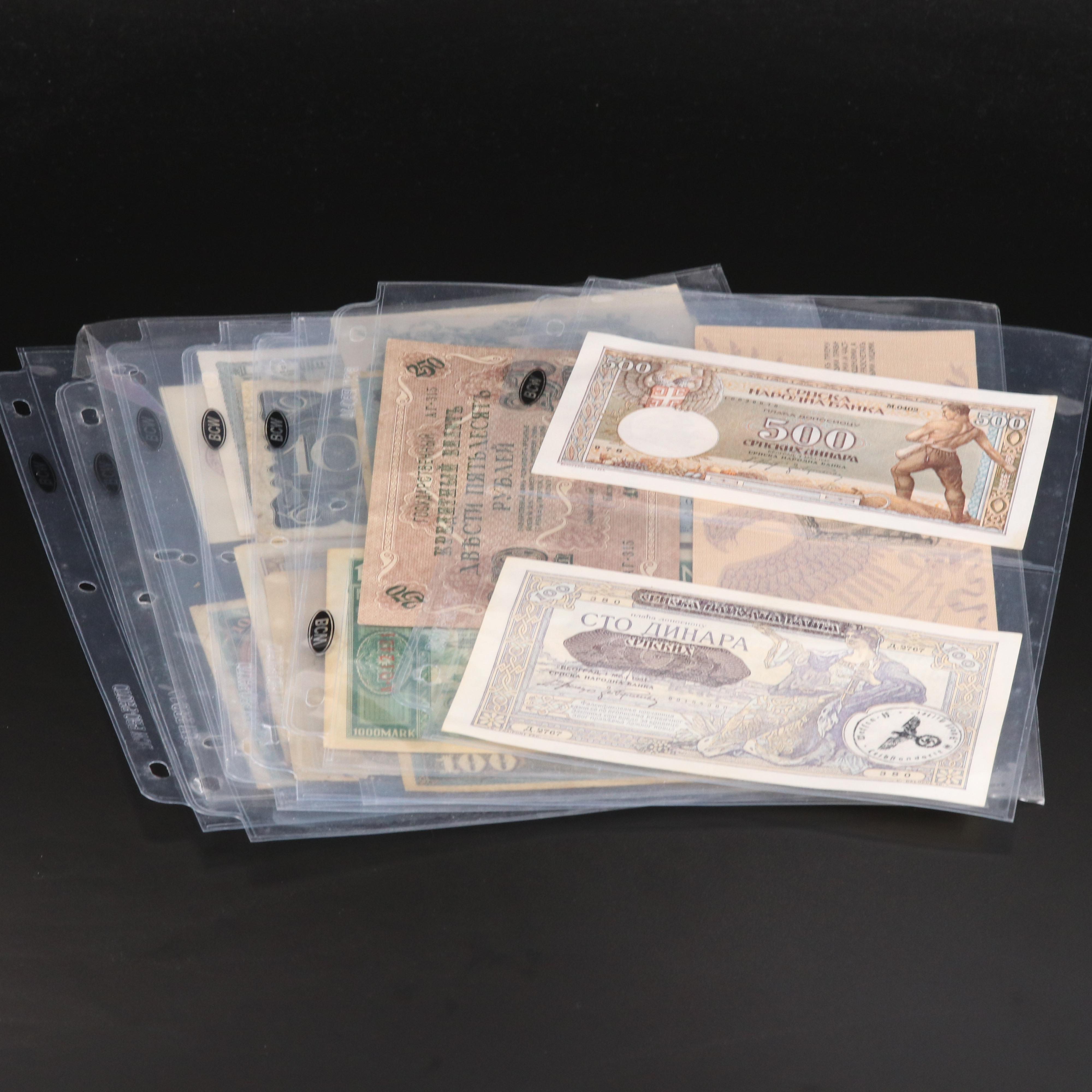 Collection of Twenty Oversize World Currency Notes | Everything But The ...