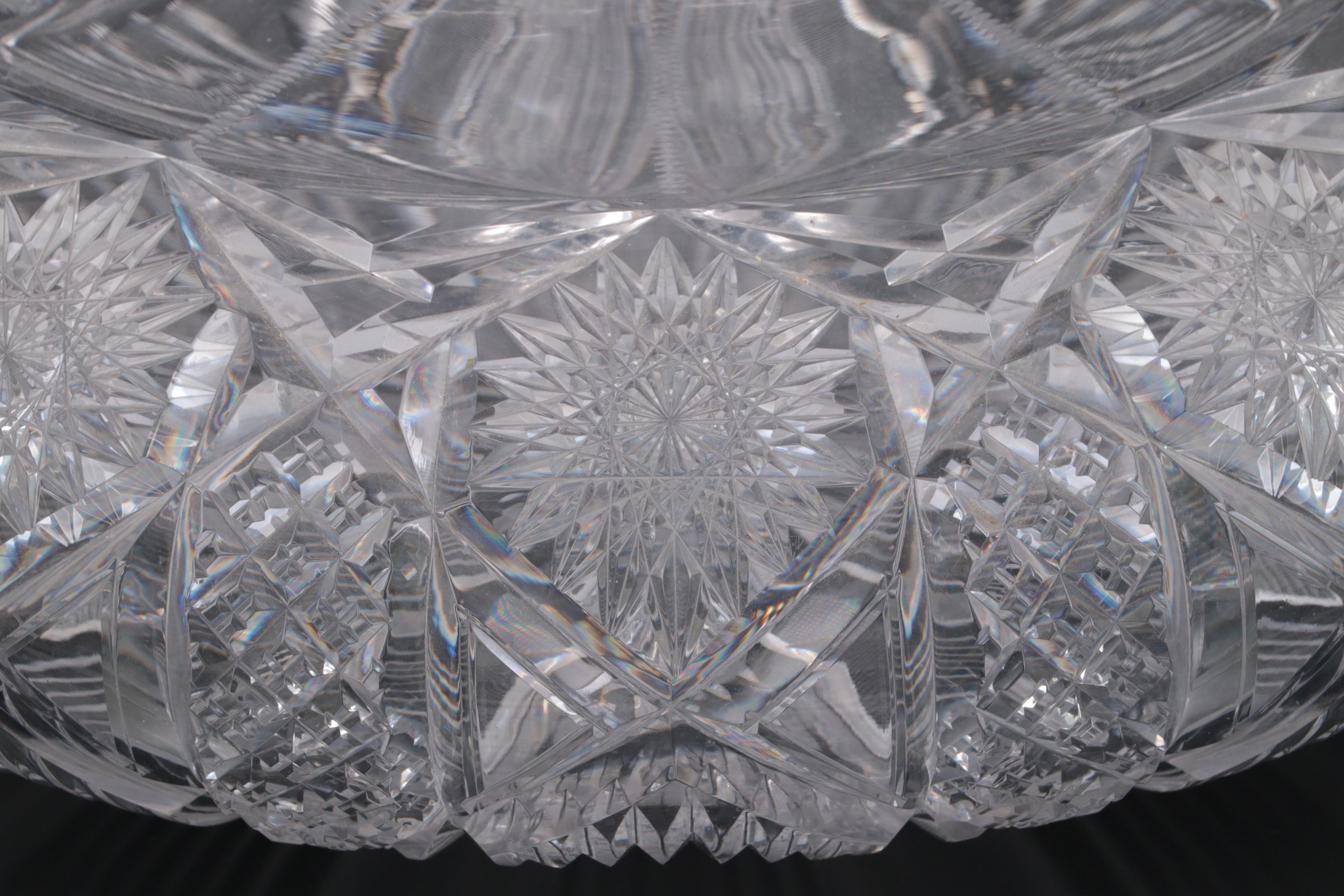 Libbey "Empress" American Brilliant Cut Glass Centerpiece Vase, Early ...