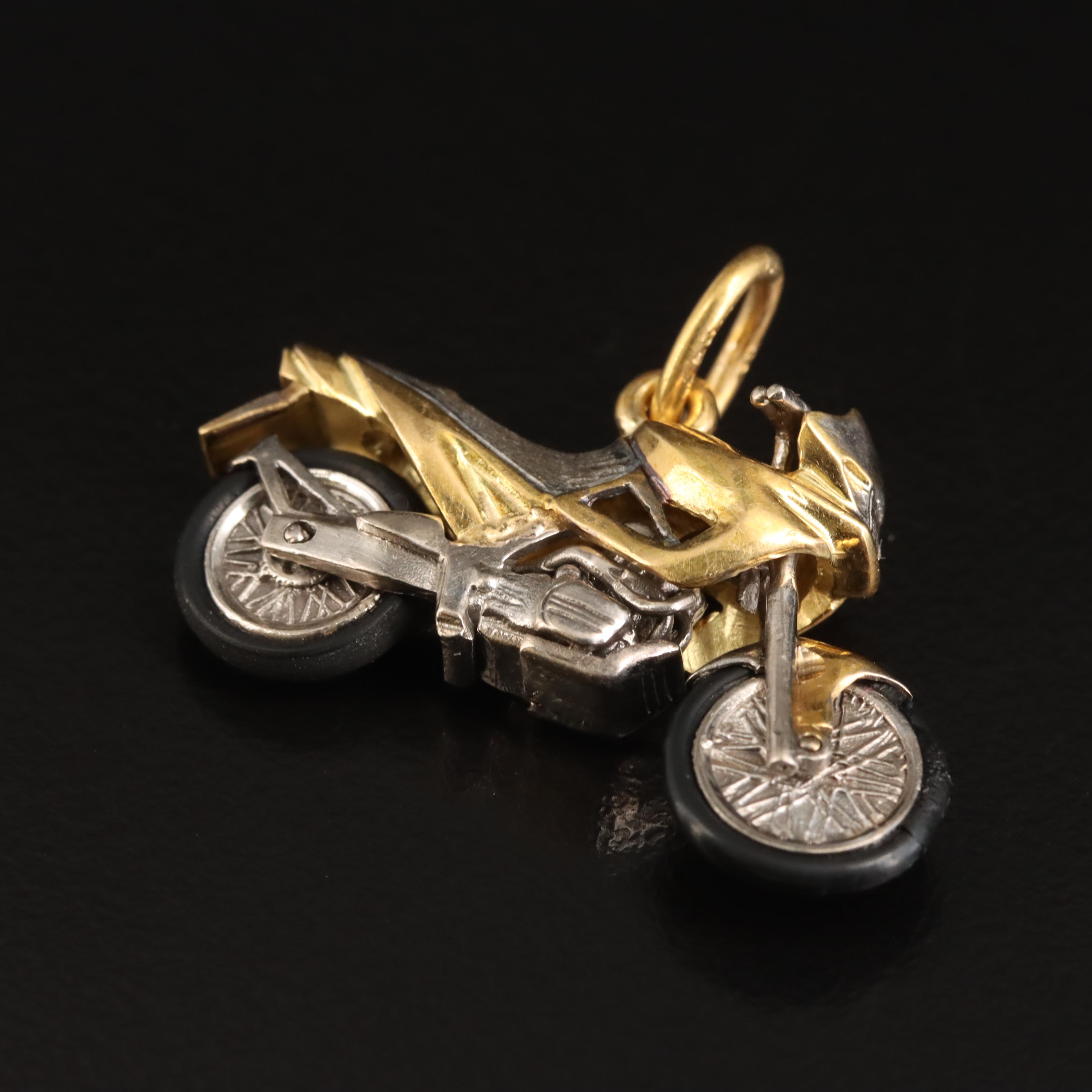 18K Articulated Motorcycle Pendant | EBTH