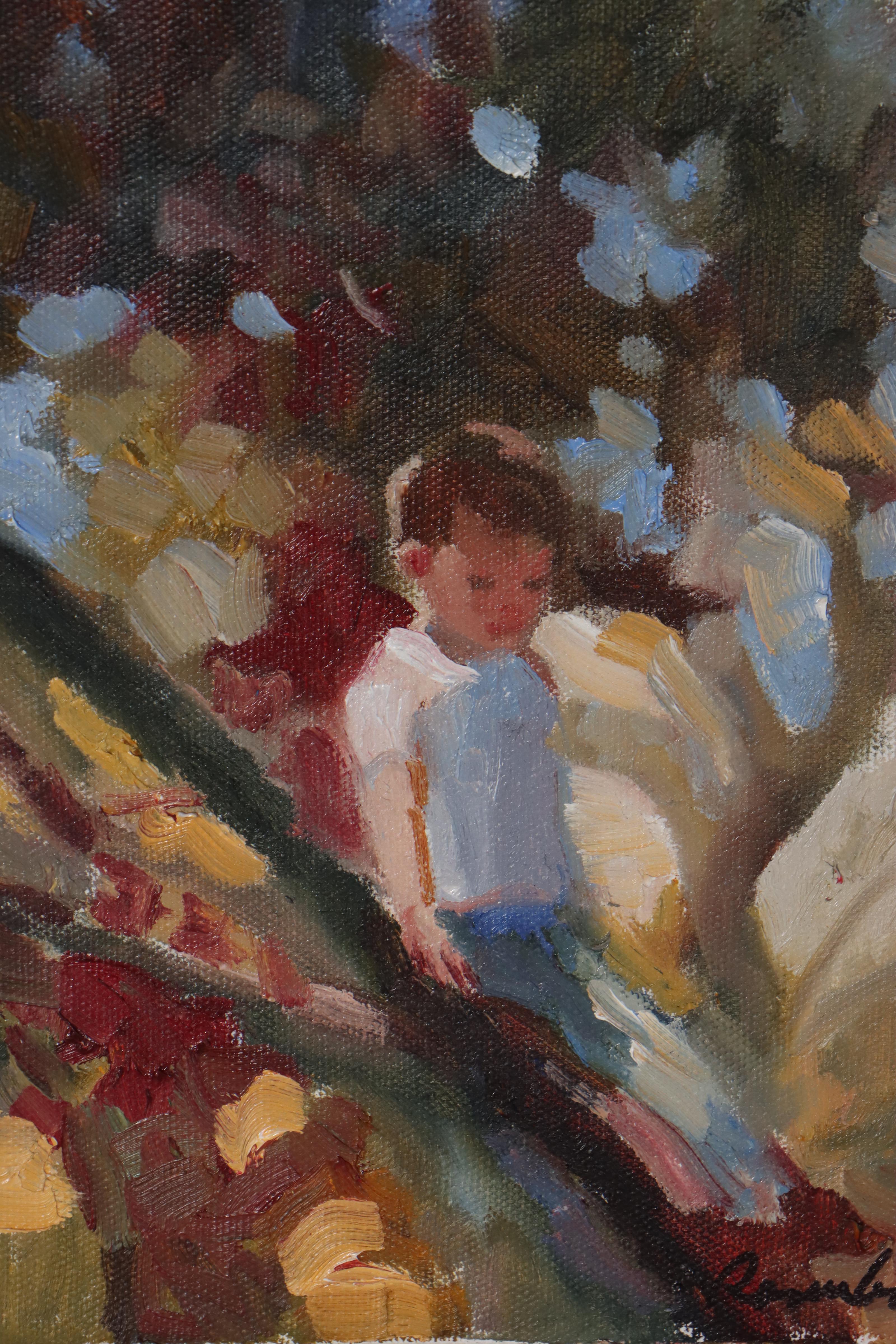 Sally Rosenbaum Oil Painting of a Boy in a Tree, 21st Century | EBTH