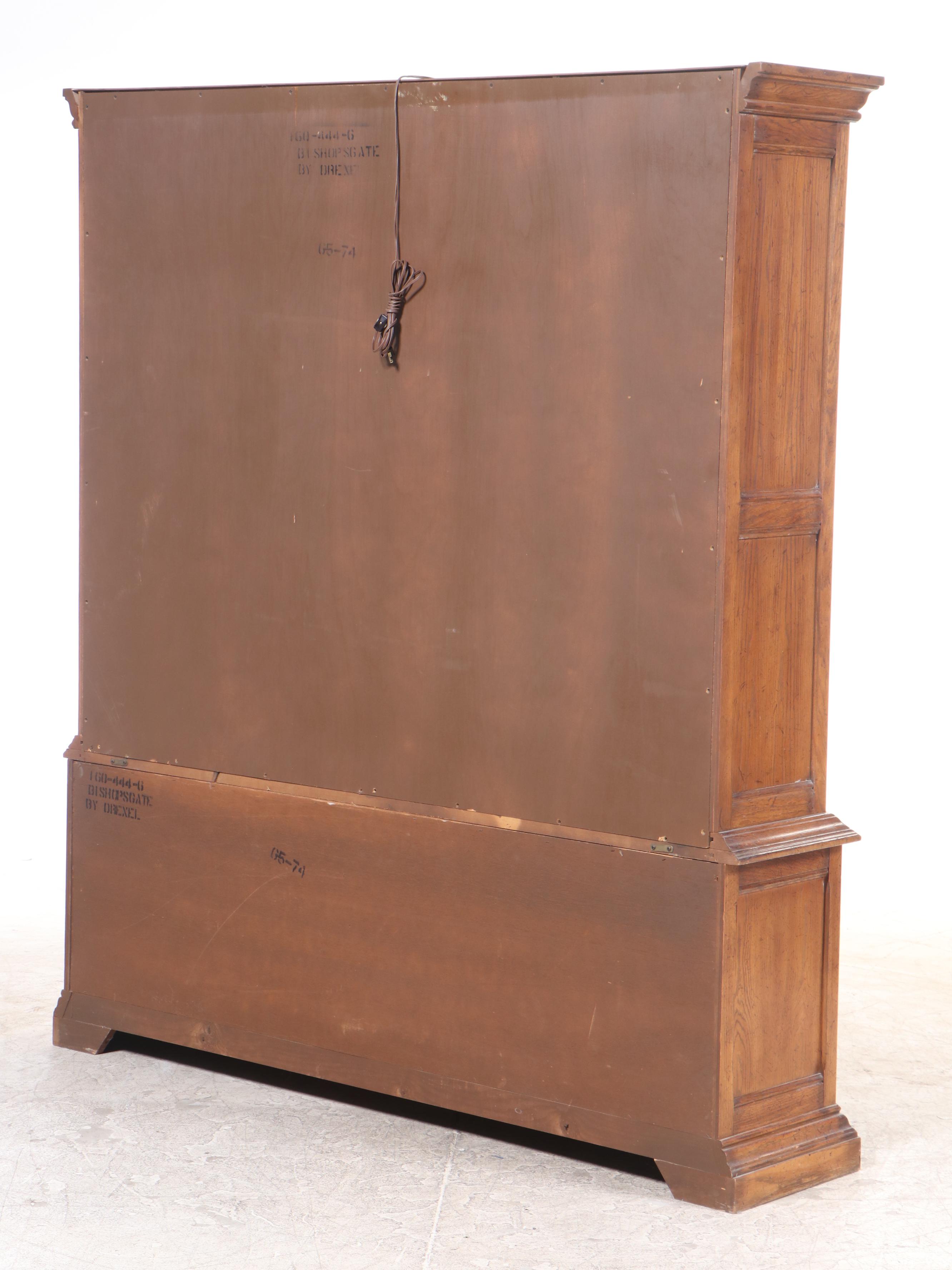 Drexel "Bishopsgate" Pecan Two-Piece Buffet with China Cabinet, 1970s ...