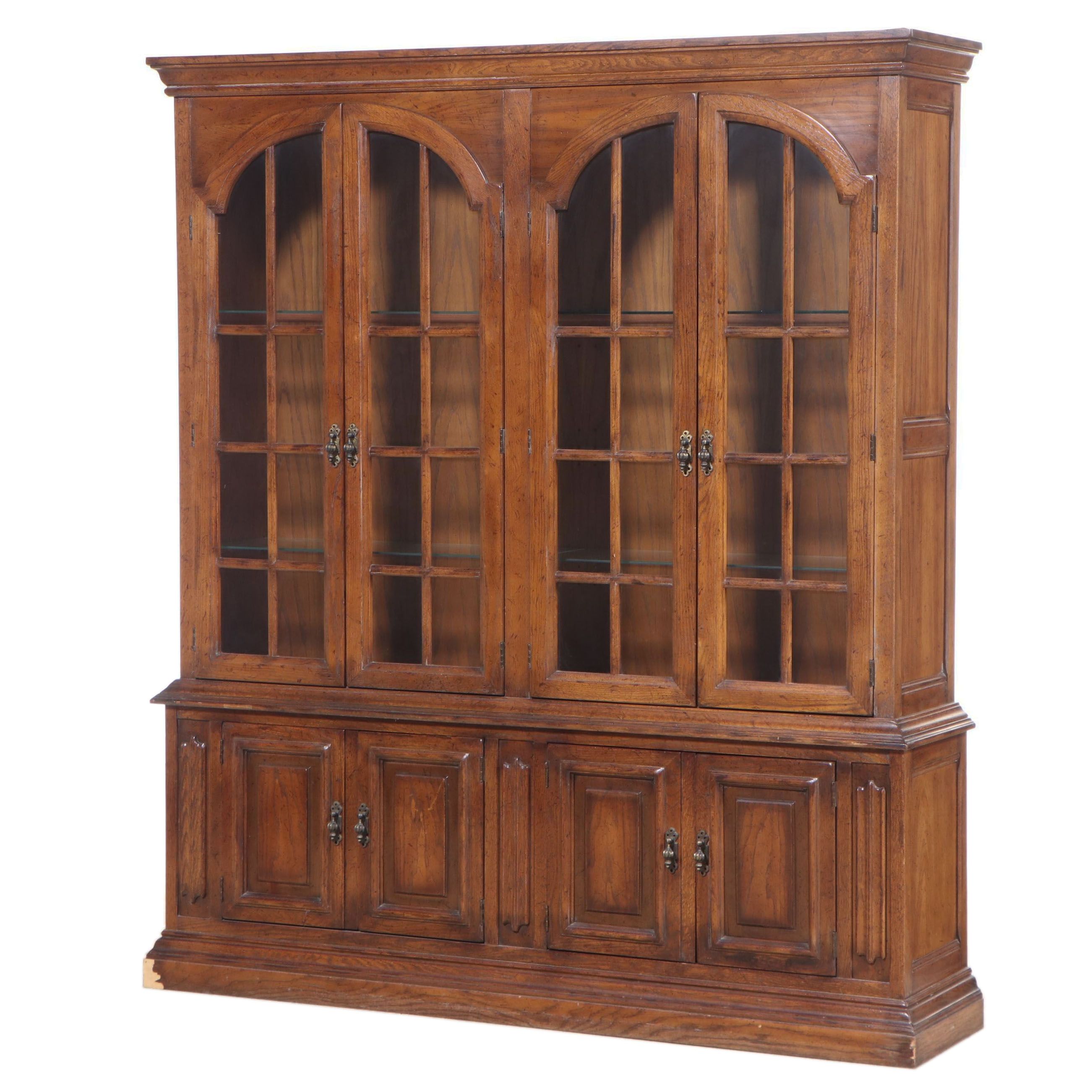 Drexel "Bishopsgate" Pecan Two-Piece Buffet with China Cabinet, 1970s ...