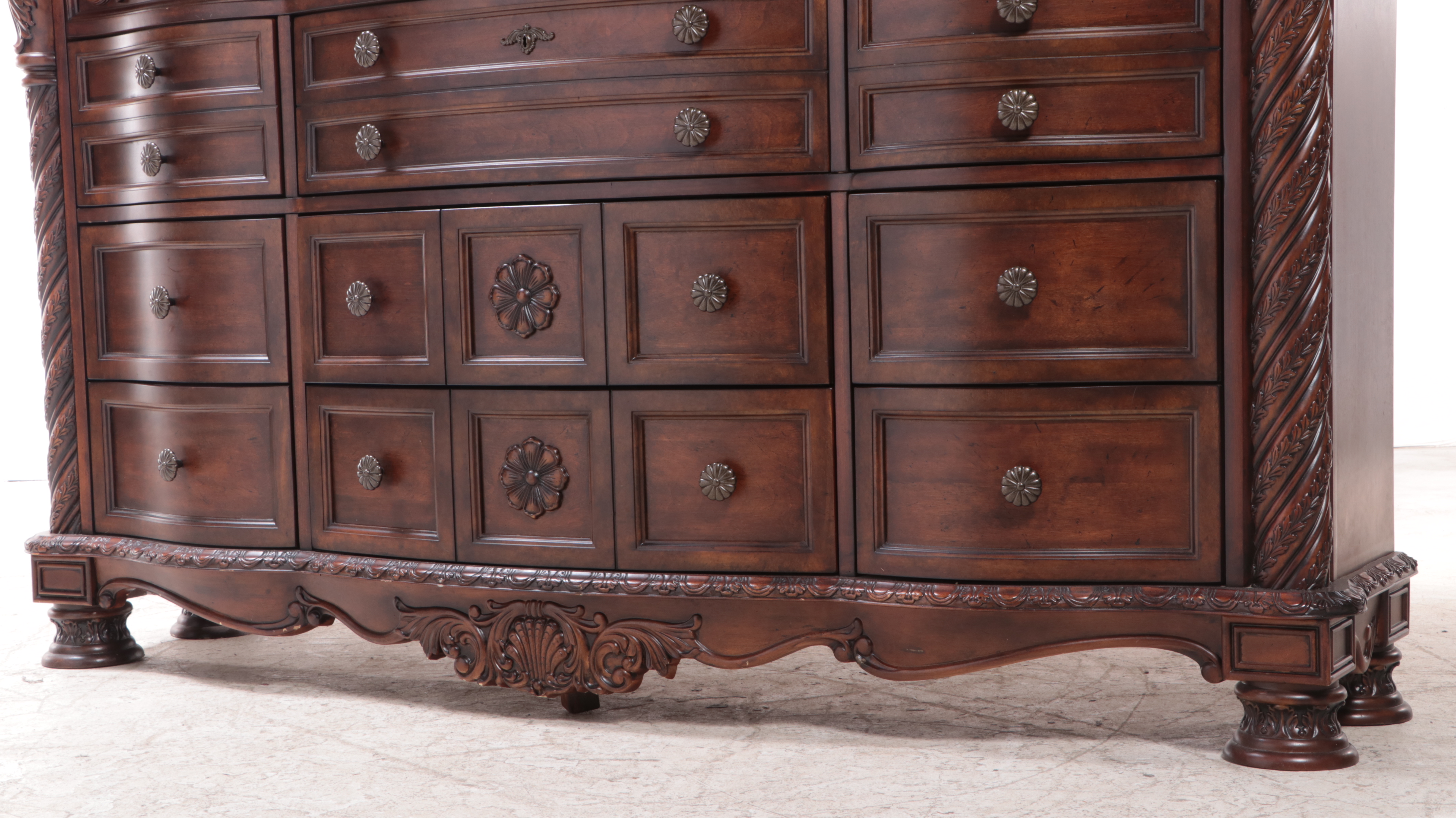 Ashley Furniture "North Shore" Marble-Top Nine-Drawer Dresser | EBTH