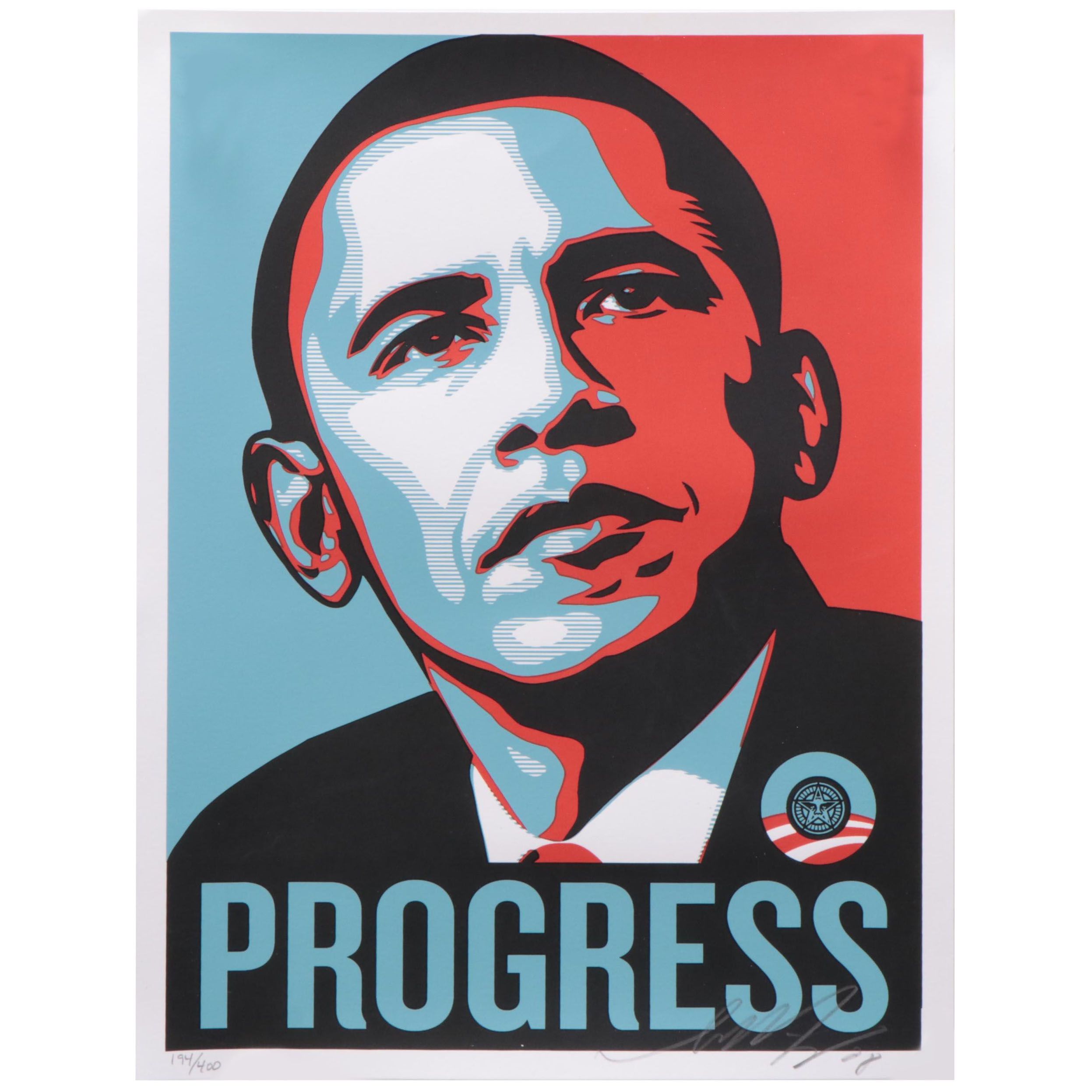 Shepard Fairey Serigraph of Barack Obama "Progress," 2008 | EBTH