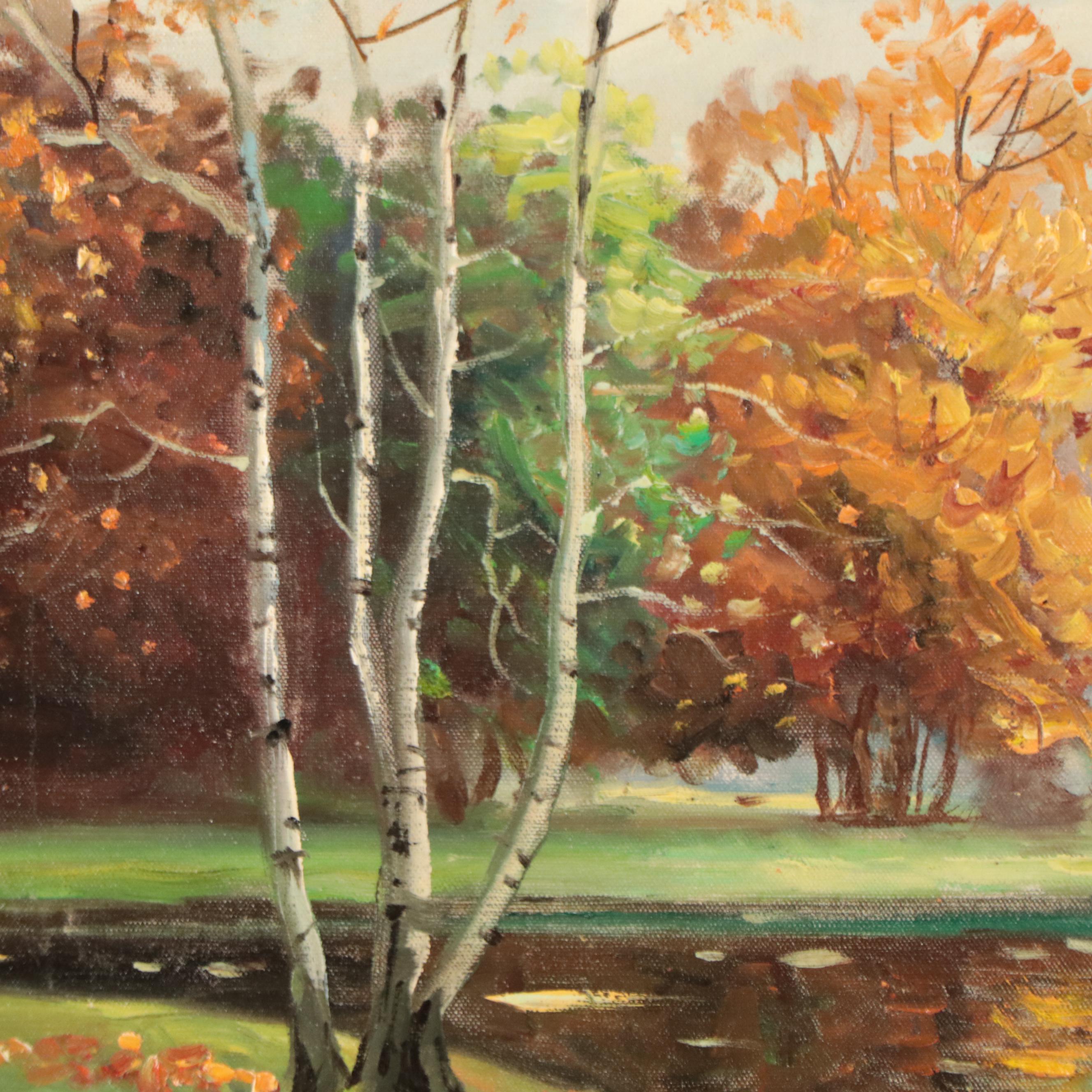 Frank Ferruzza Autumn Landscape Oil Painting | EBTH