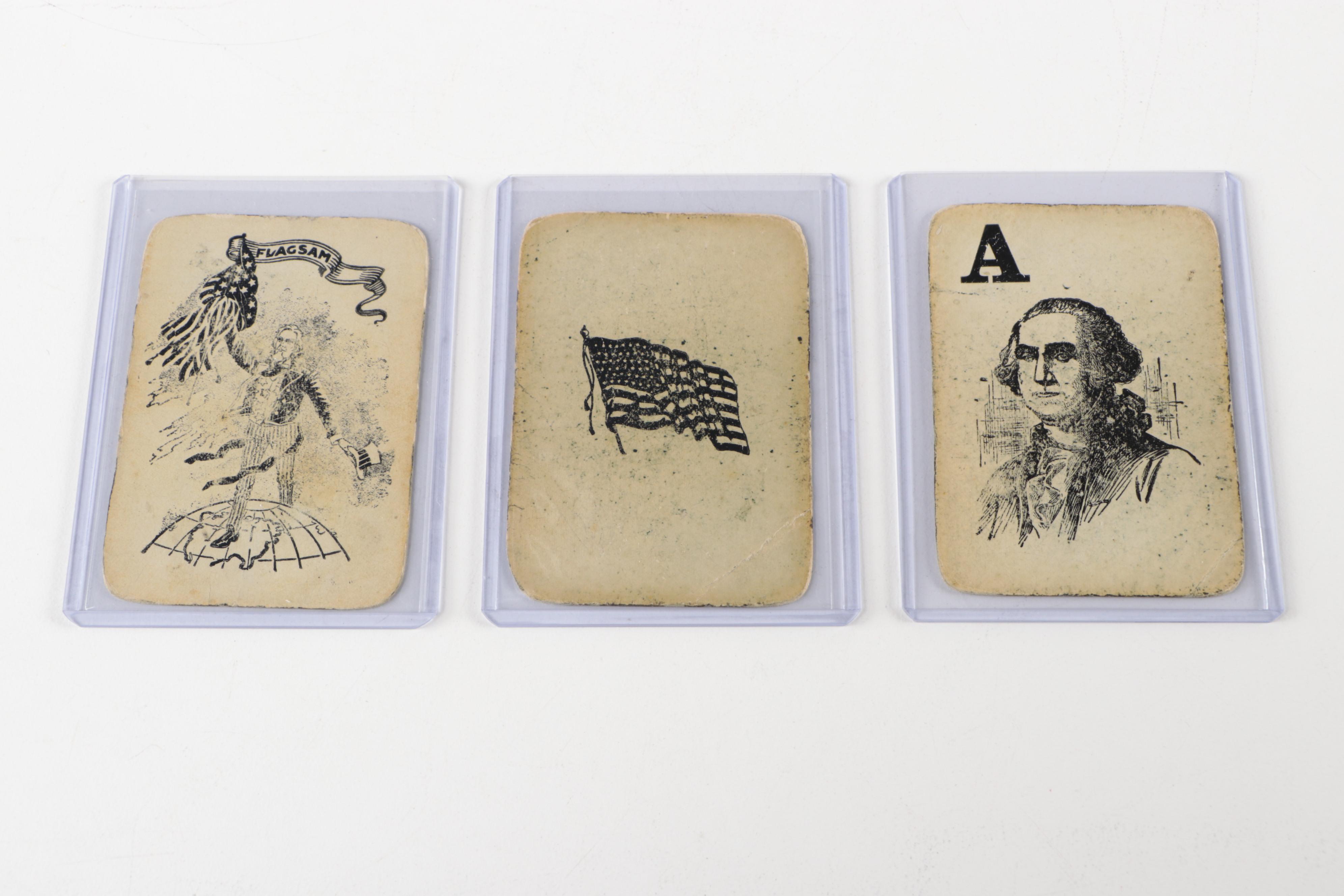 George Washington, Uncle Sam and American Flag Playing Cards, Early ...