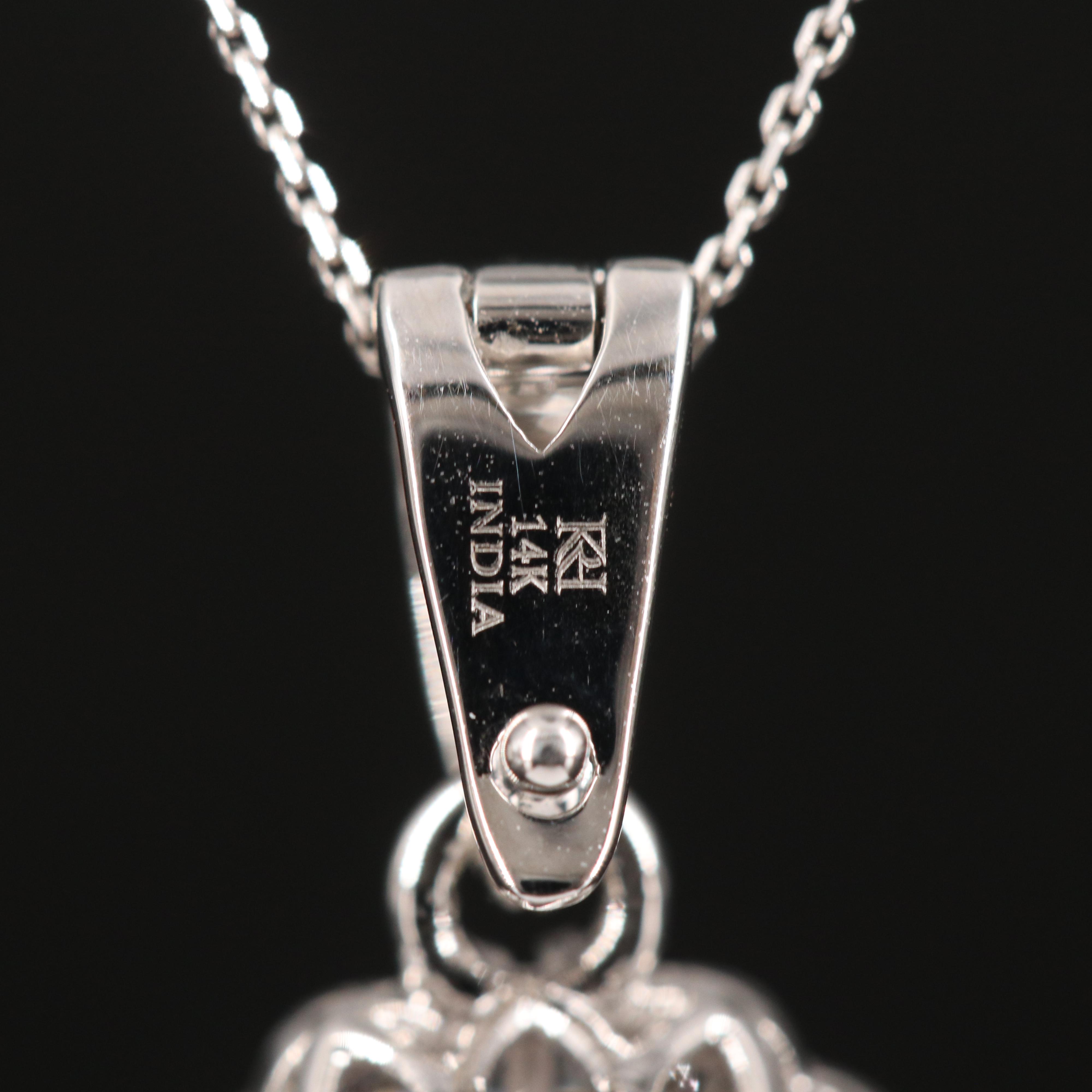 14K Ruby Enhancer Pendant Necklace with Diamond Halo | Everything But ...