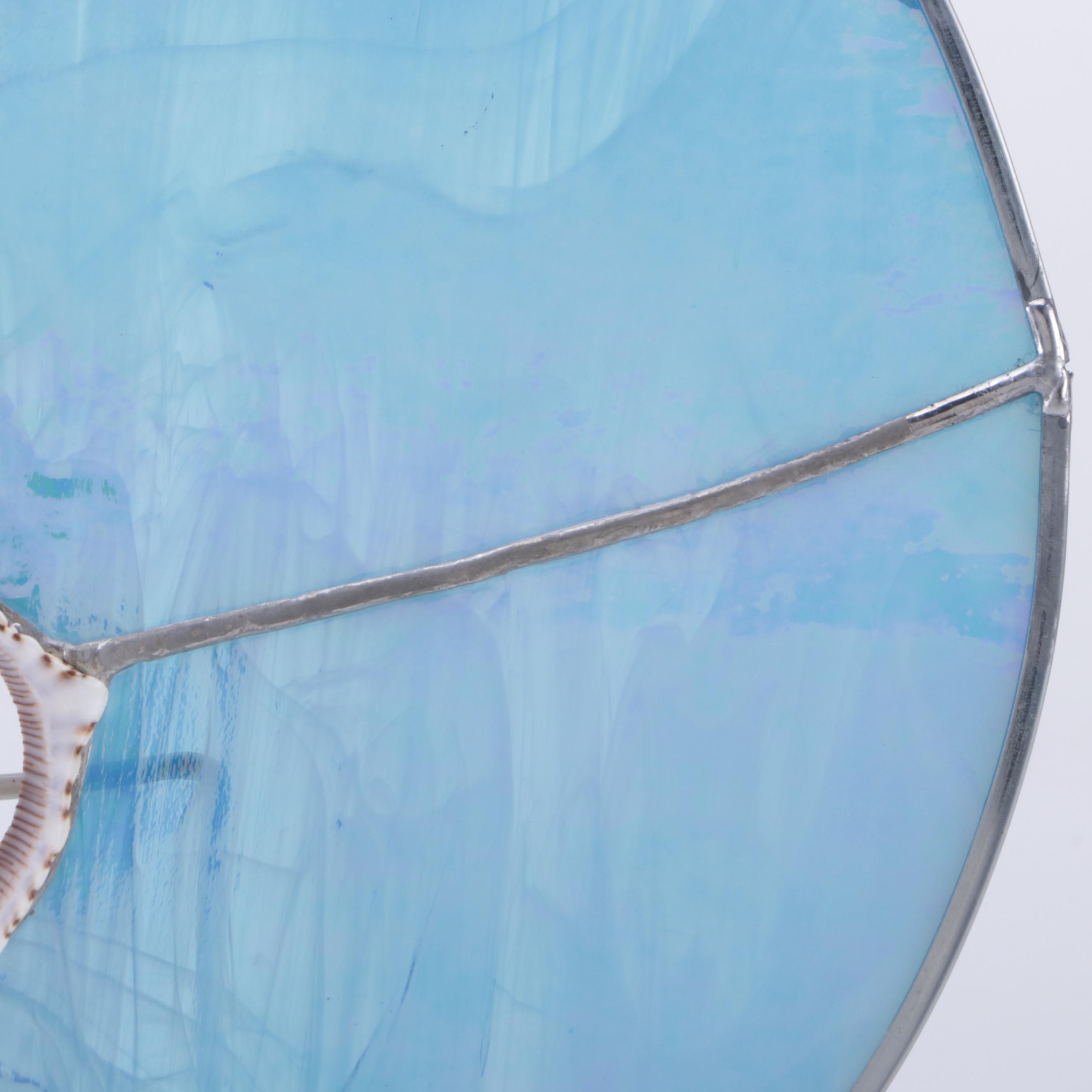 Slag Glass and Horse Conch Shell Suncatcher | EBTH