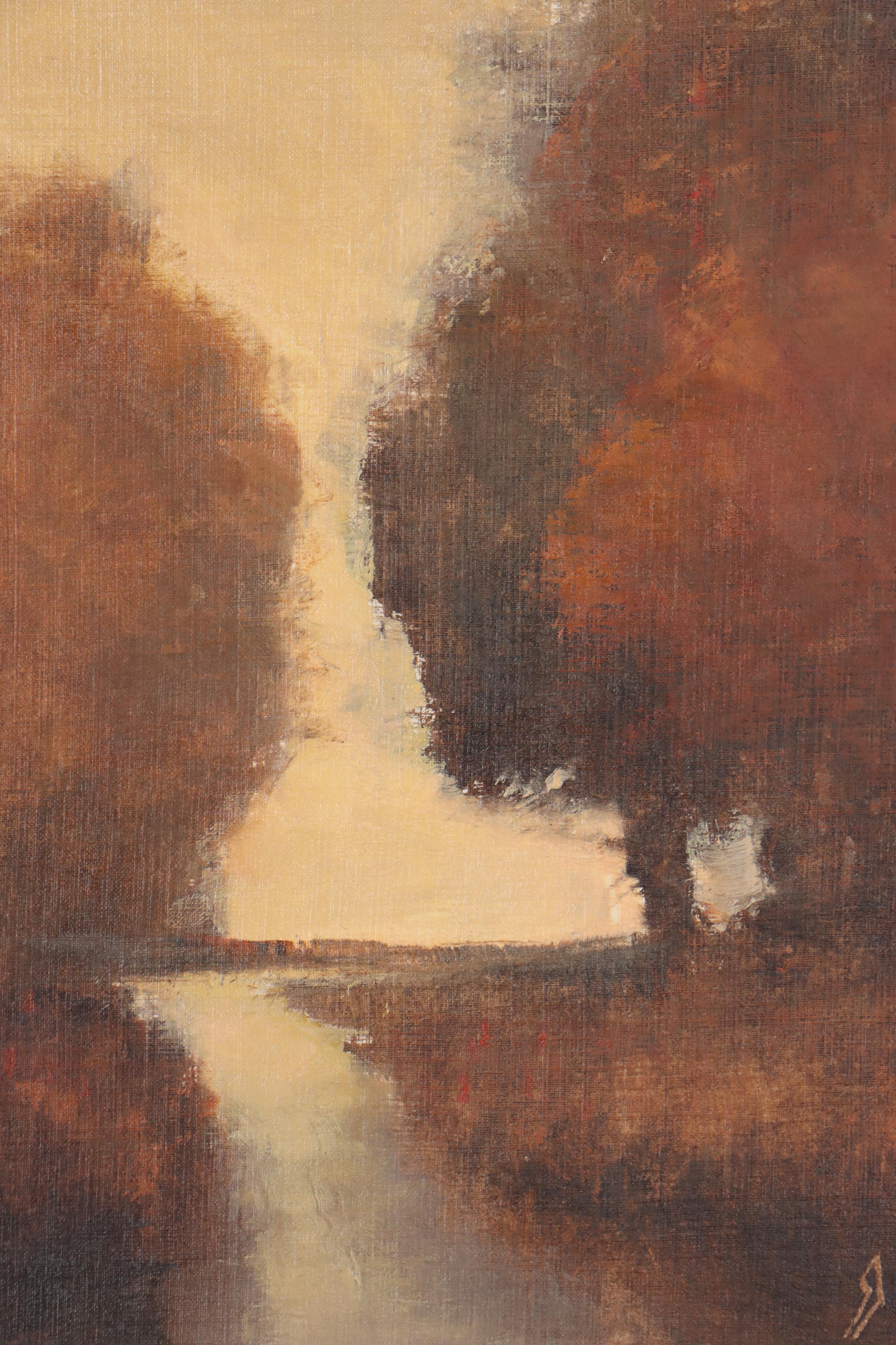 SJ Studio Landscape Oil Painting "Autumn Oak Trees 24," 21st Century | EBTH