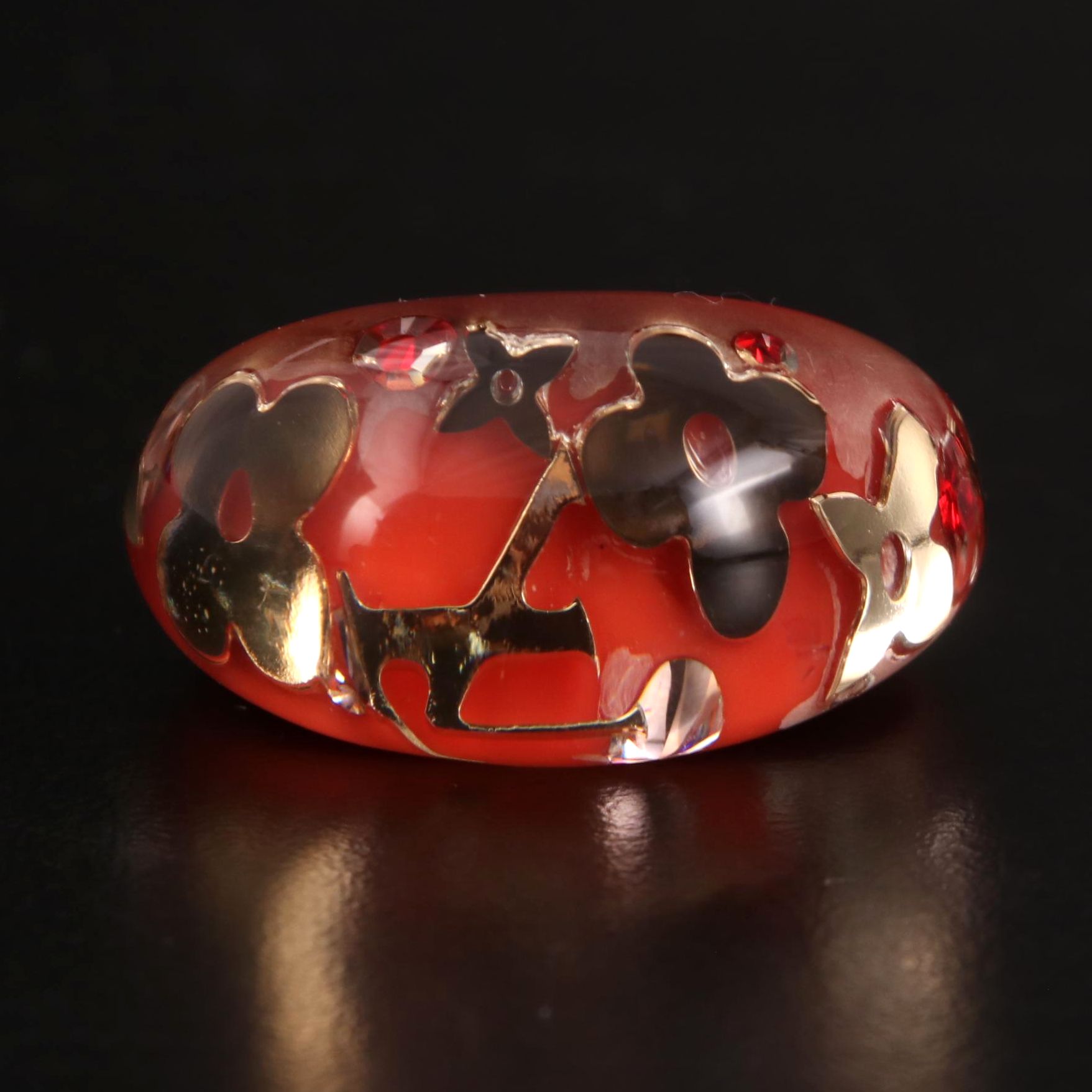 Louis Vuitton Monogram Inclusion Ring in Resin with Box | EBTH