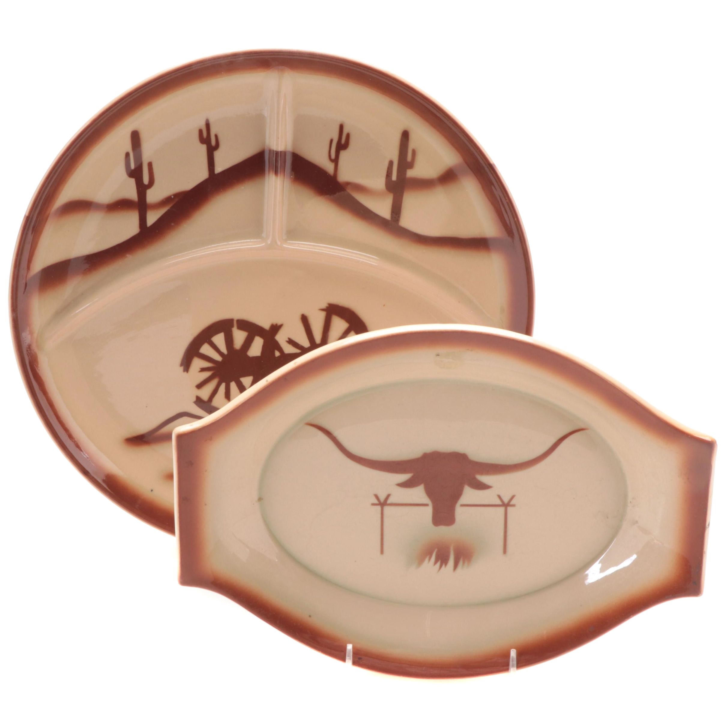 Tepco "Broken Wagon Wheel" Grill Plate with Jackson China Longhorn ...