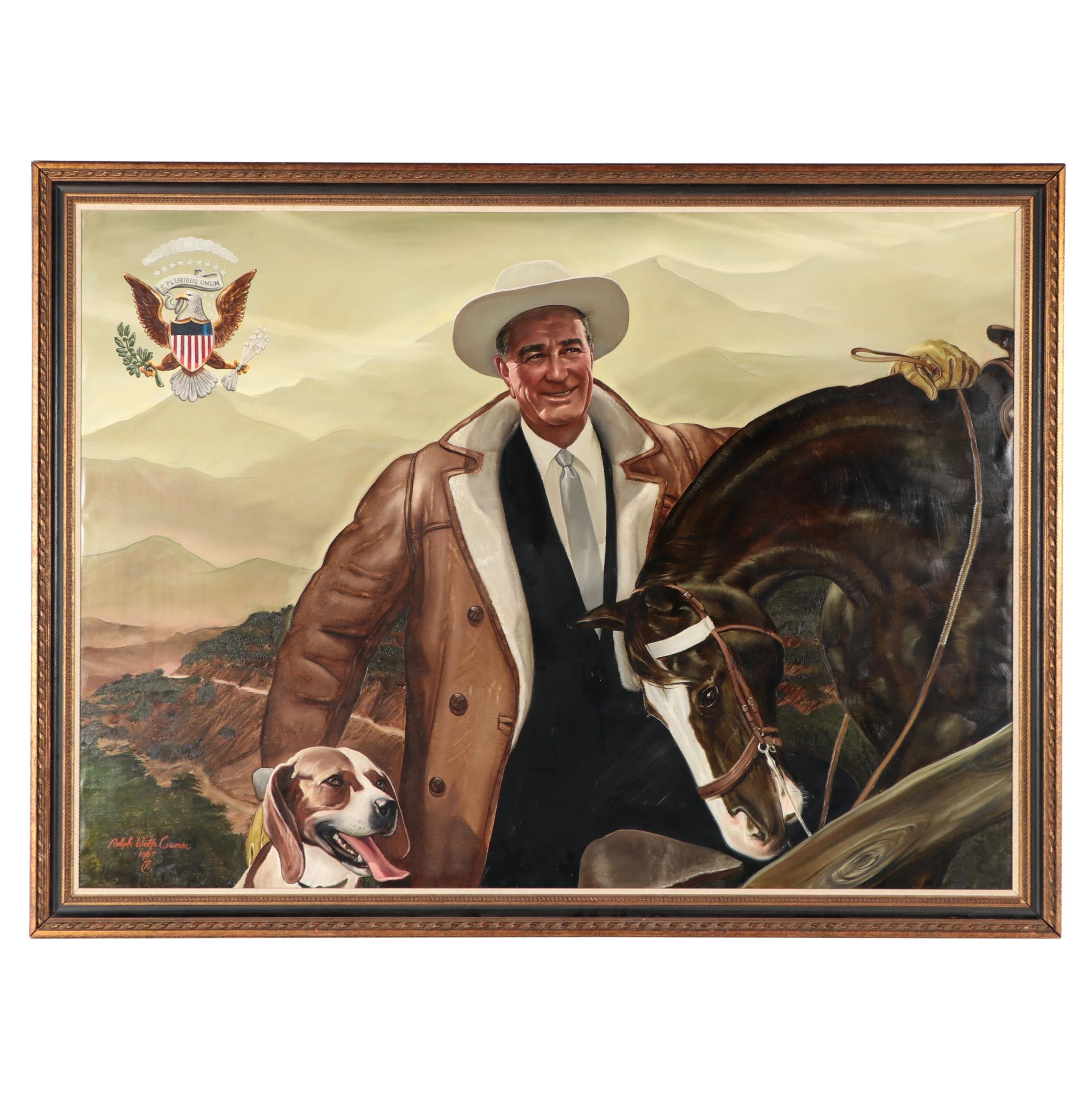 Ralph Wolfe Cowan Large-Scale Oil Painting "President Lyndon Baines ...