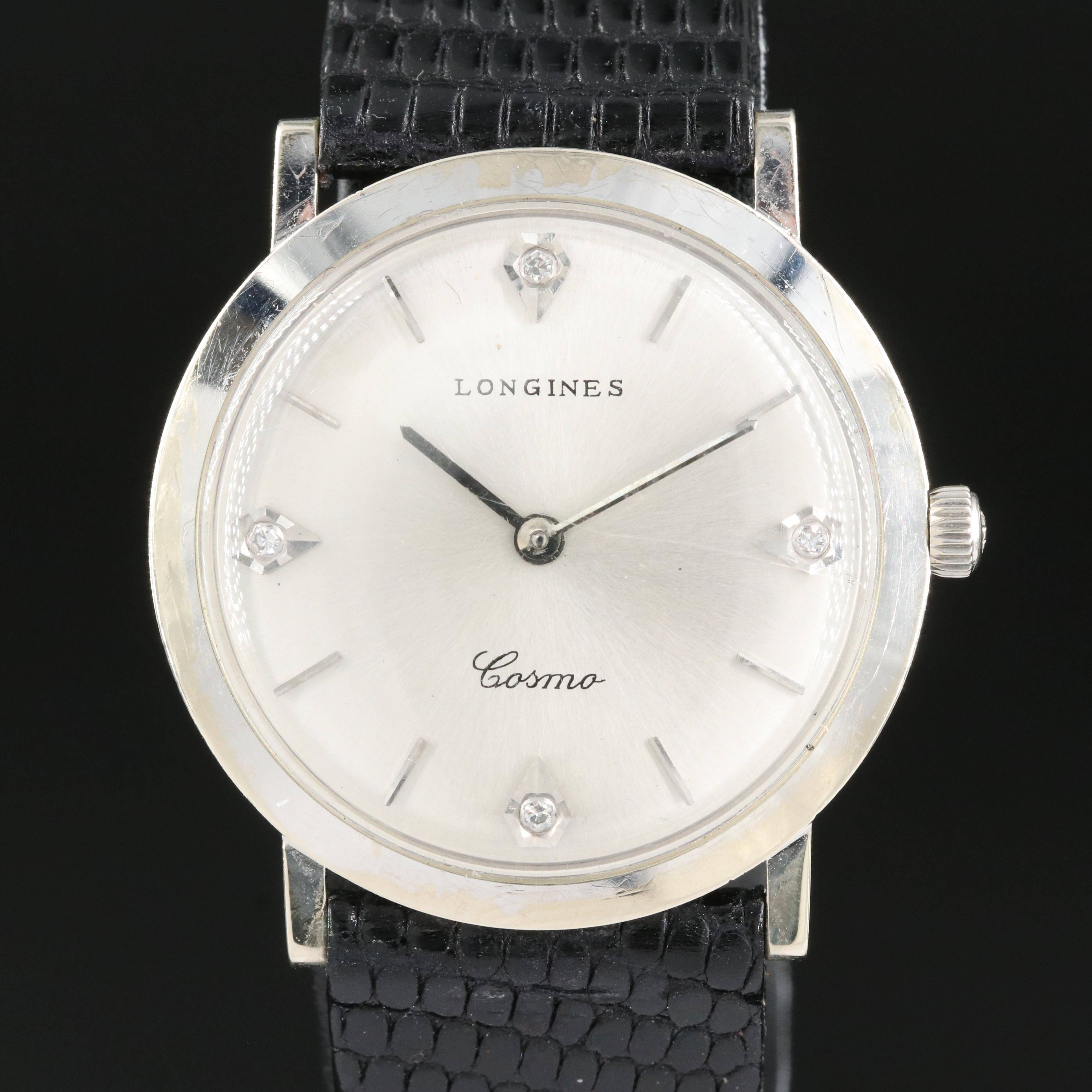 Vintage 14K Longines Diamond Dial Cosmo Wristwatch | Everything But The ...