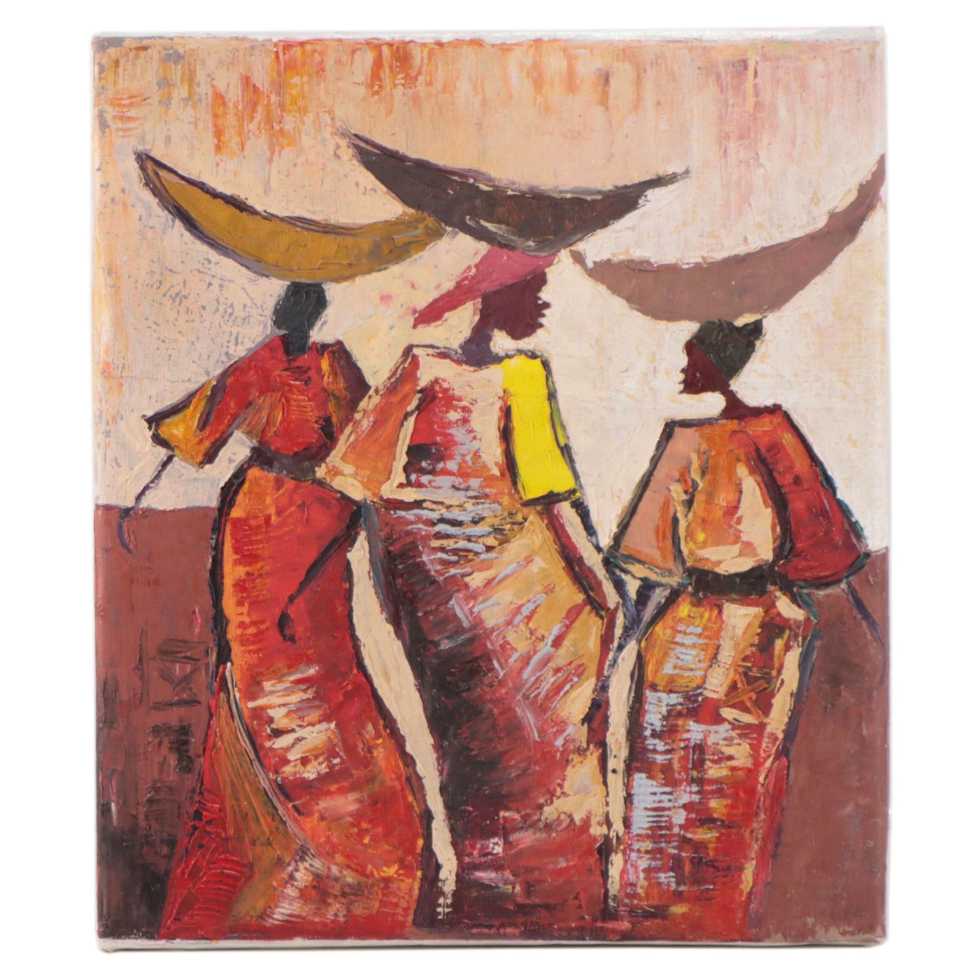 Bayo Ogundele Figural Oil Painting, 21st Century | EBTH