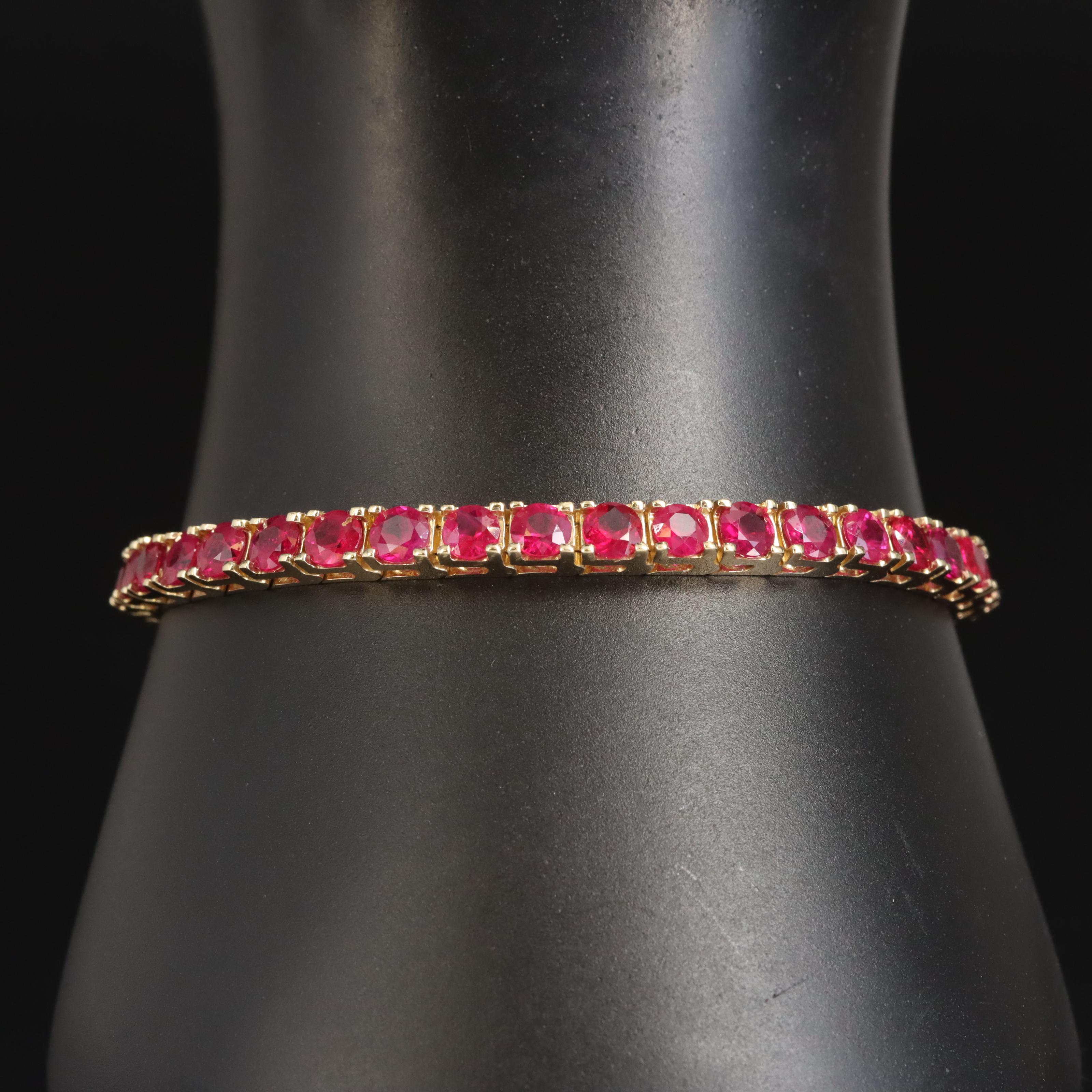 14K Ruby Line Bracelet with GIA Report | EBTH