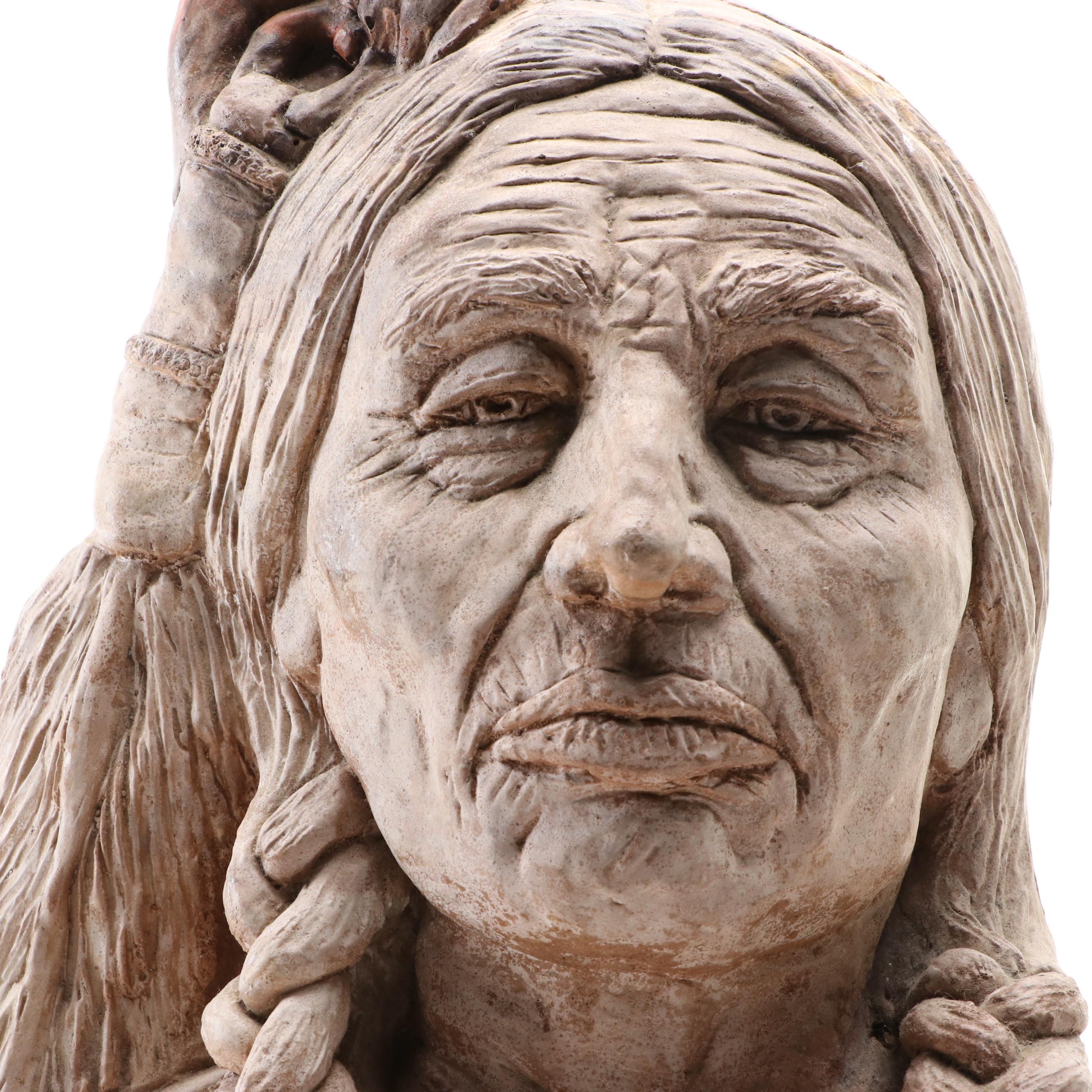 Cast Composite Native American Bust | EBTH