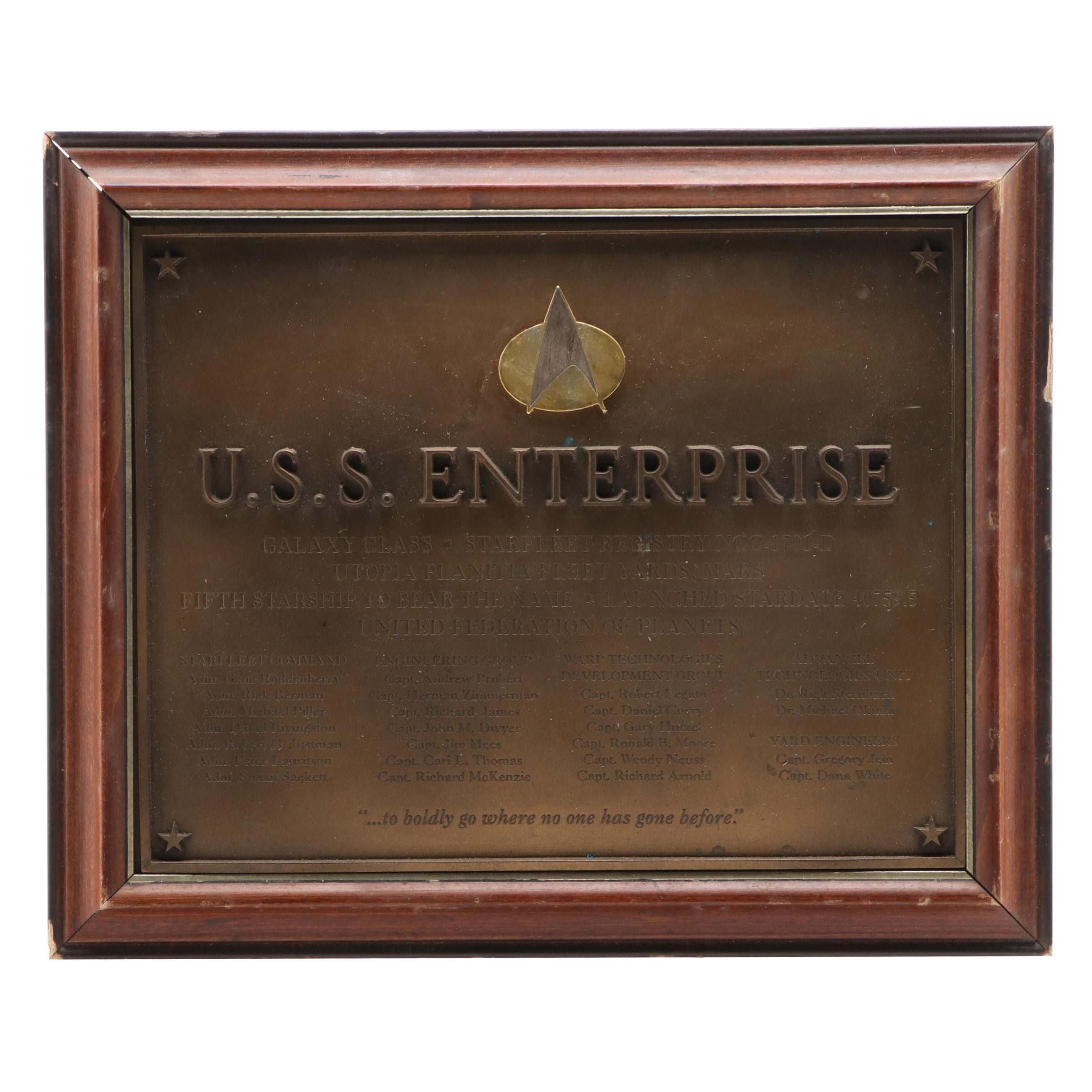 Star Trek "U.S.S. Enterprise NCC-1701-D" Cold-Cast Bronze Plaque ...