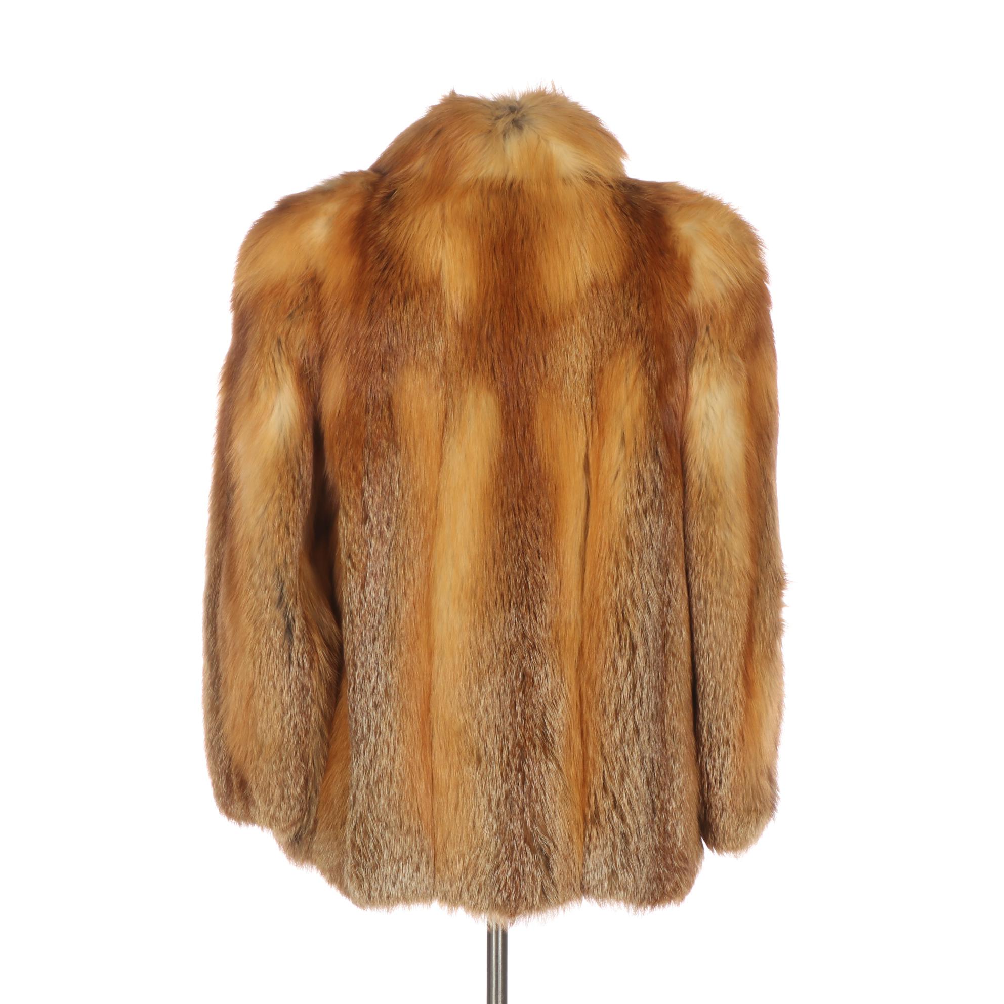 Red Fox Fur Jacket with Notch Collar | Everything But The House