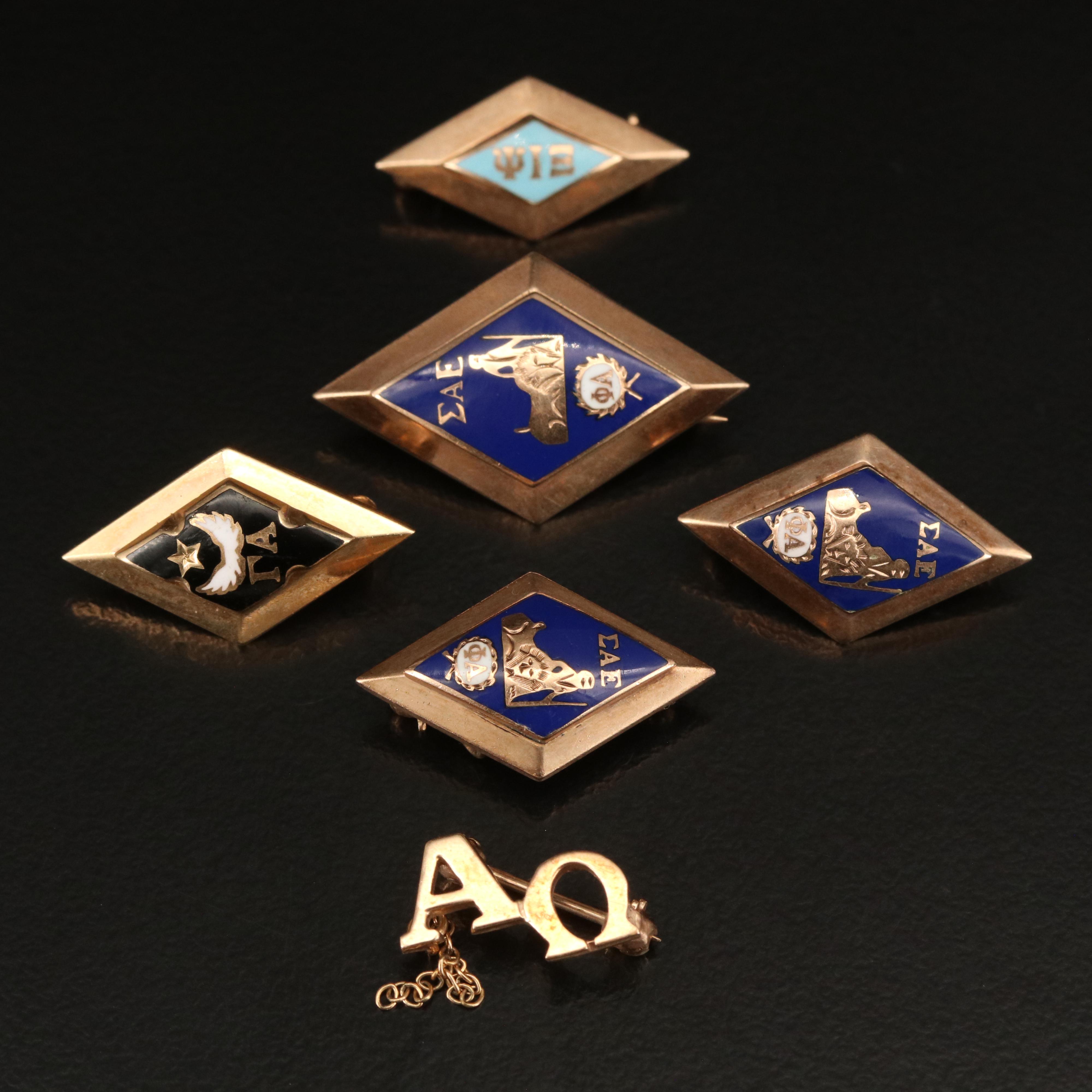 10K Enamel Fraternity Pin Selection | EBTH